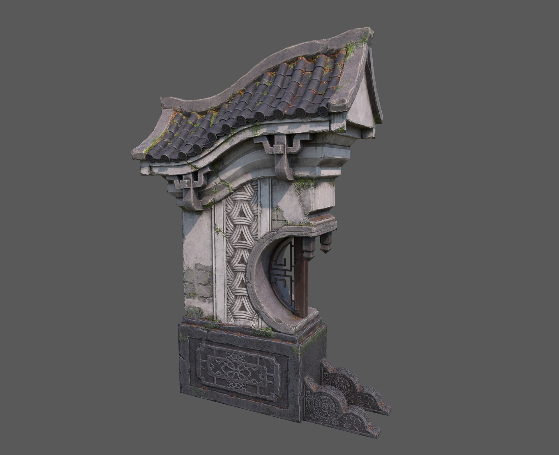 ArtStation - Oriental ancient building wall