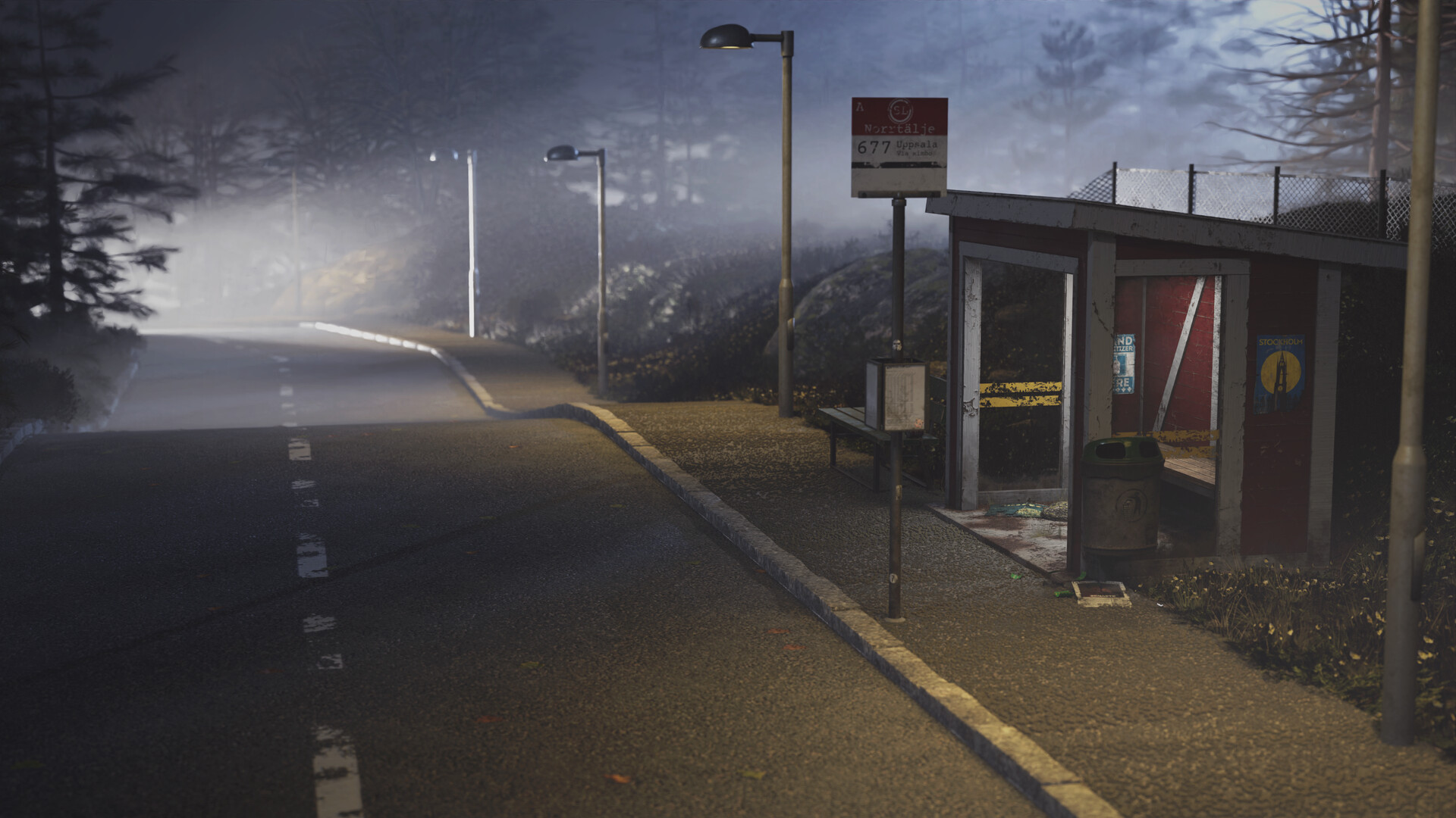ArtStation - Bus Stop Scene