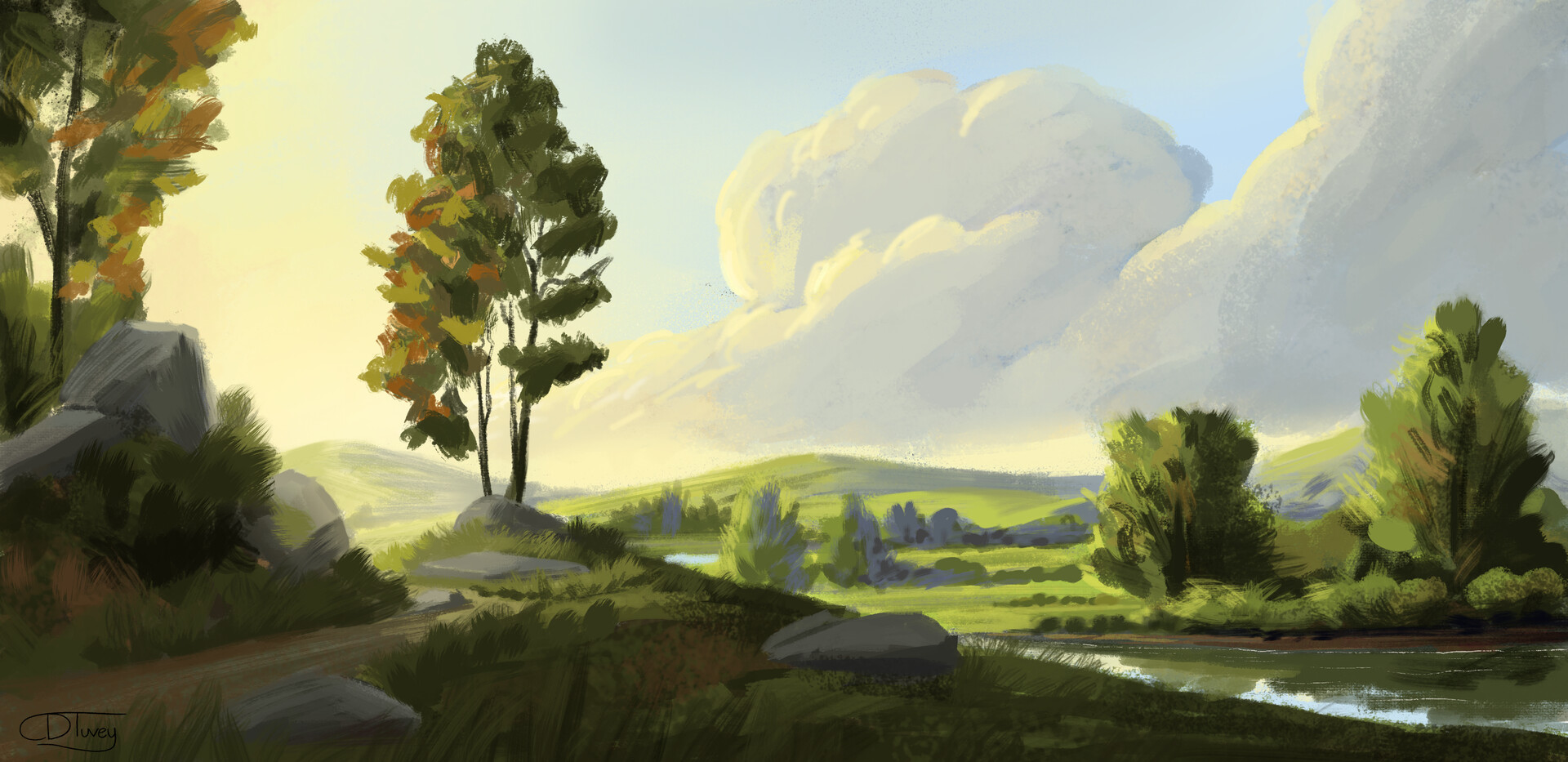 ArtStation - Sunlit Landscape
