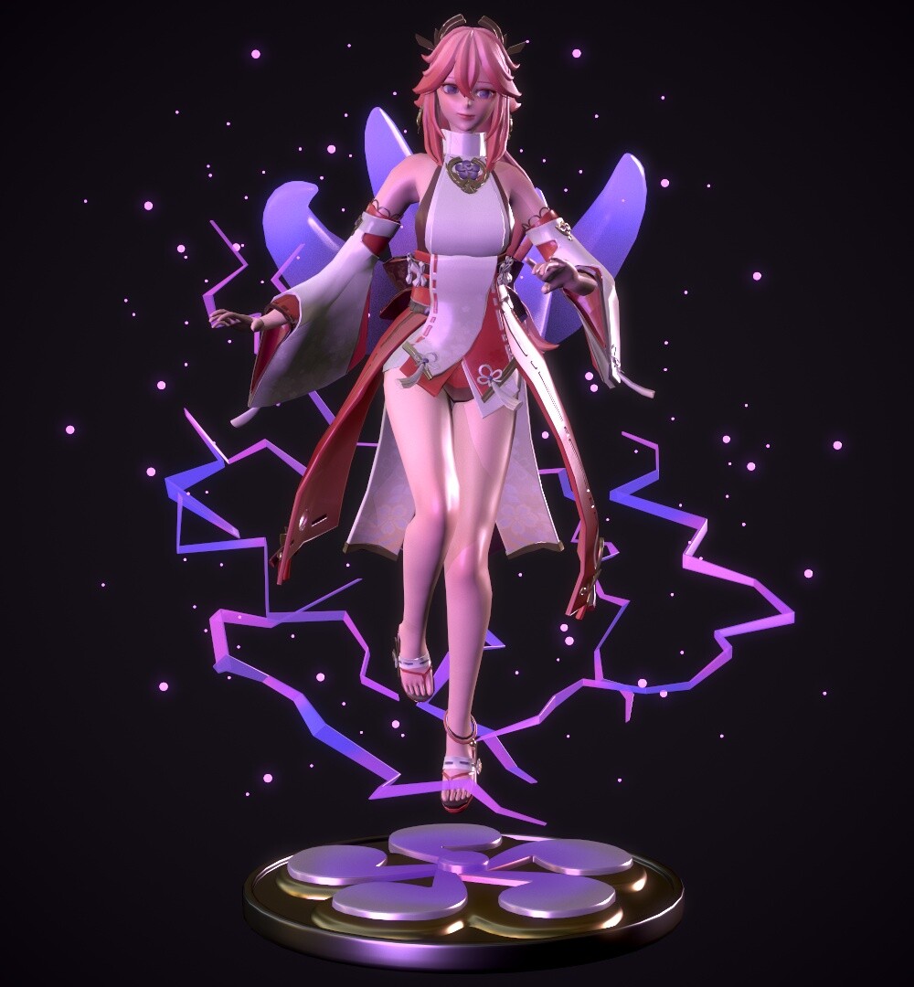 Artstation Yae Miko From Genshin Impact