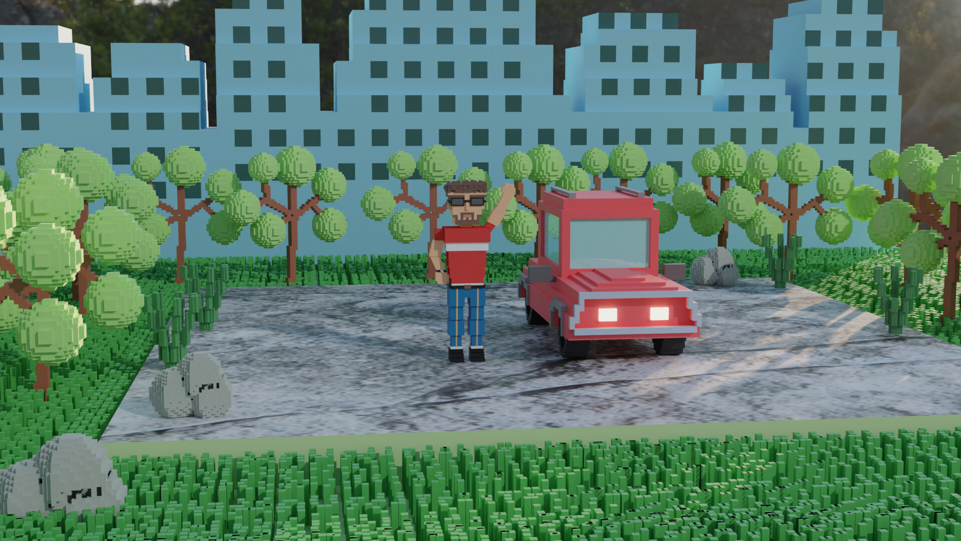 ArtStation - Voxel style models in Blender