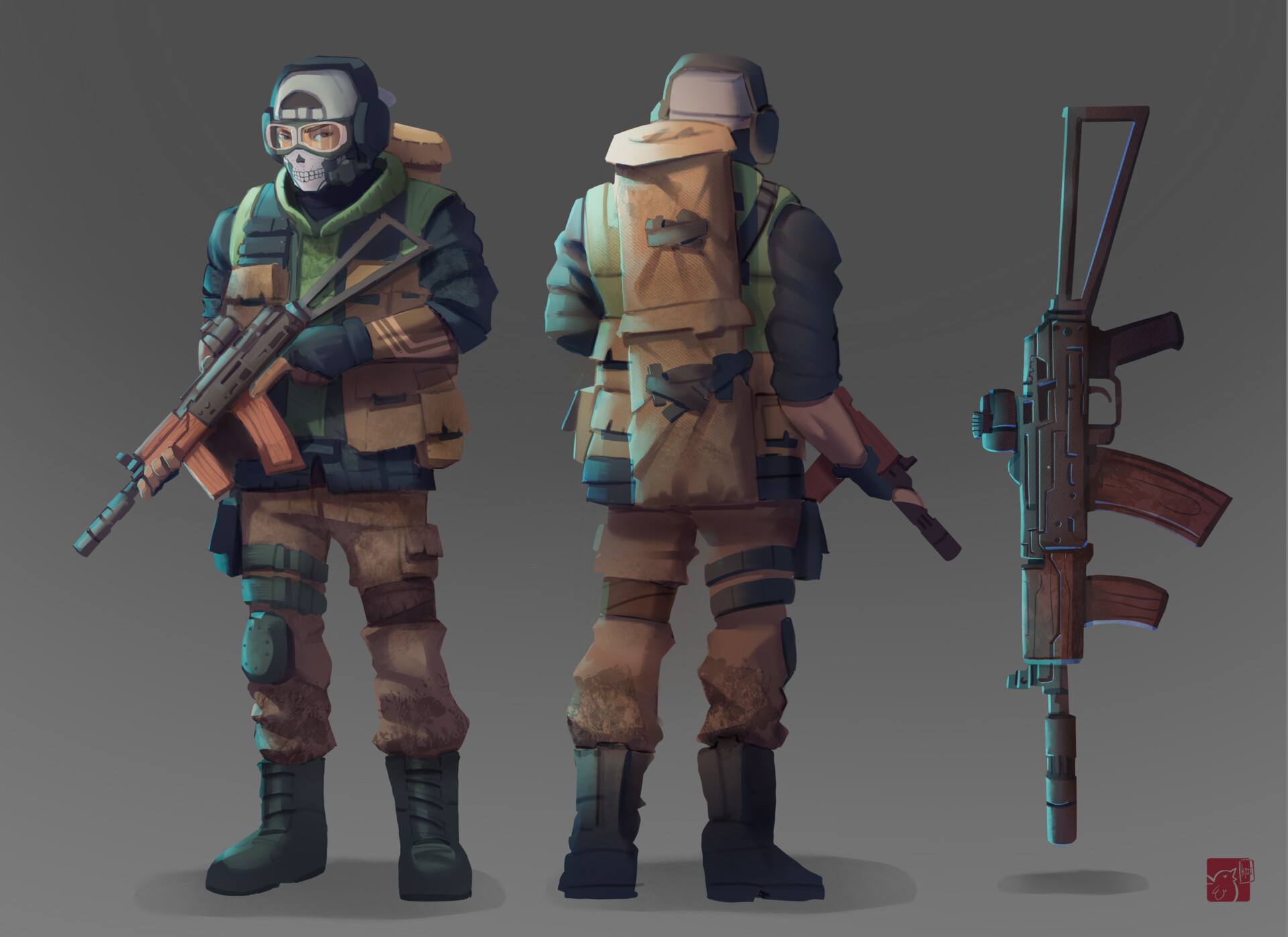 ArtStation - Basic Soldier - Character Sheet