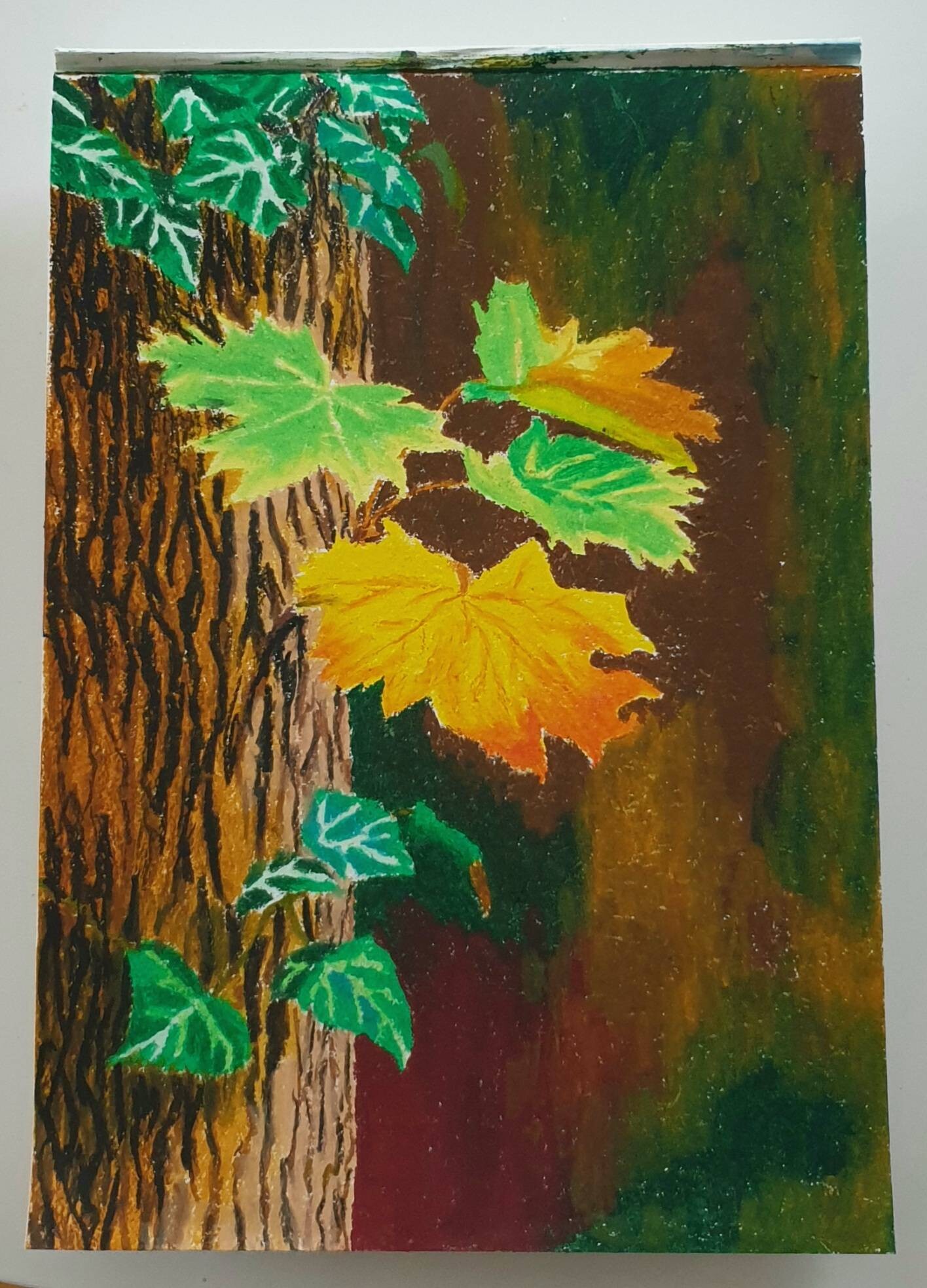 ArtStation - Autumn, oil pastels