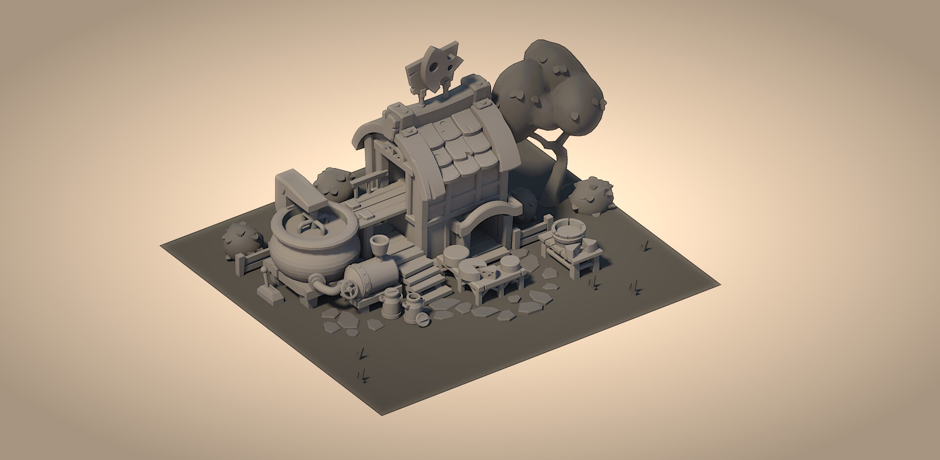 ArtStation - cheese factory concept
