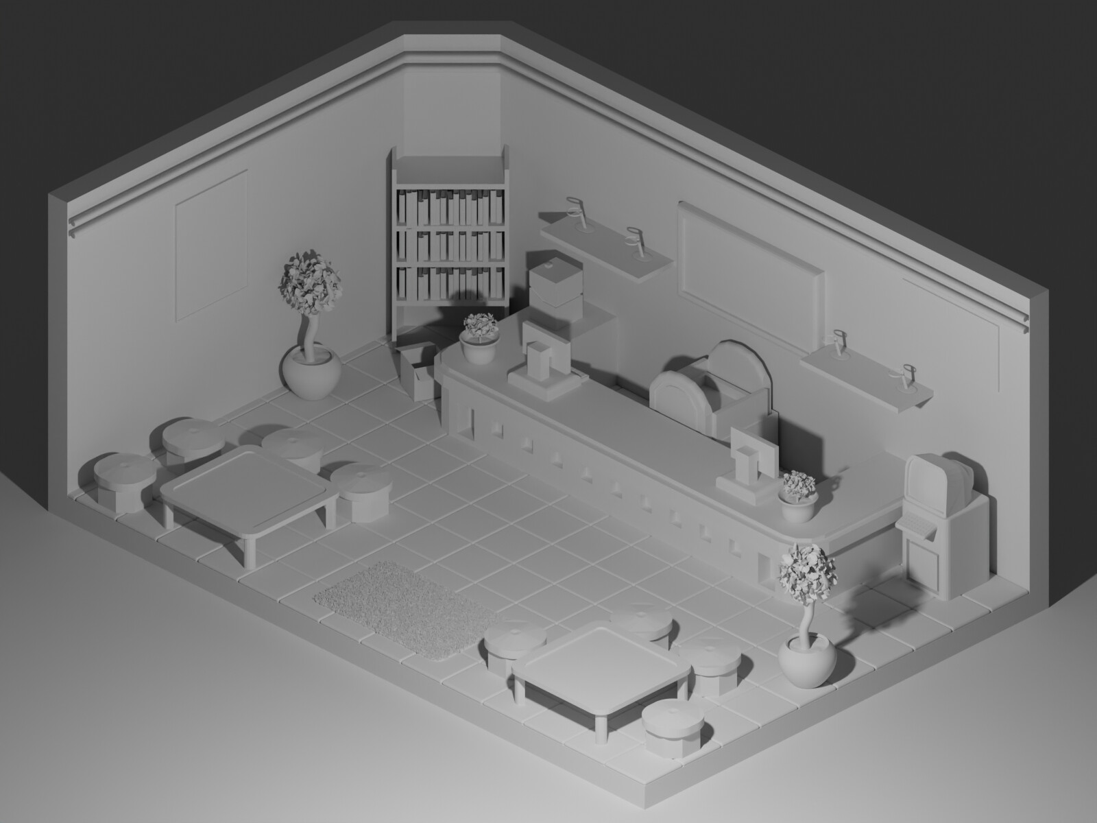 Matteo De Costanzo - diorama - lowpoly pokecenter