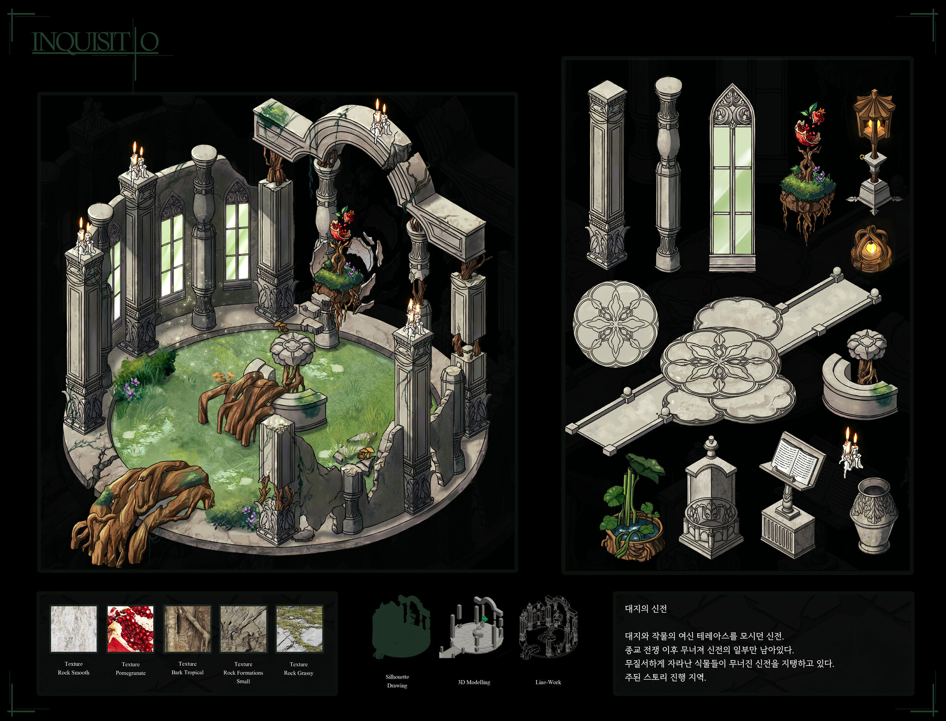 ArtStation - quarter view background game art