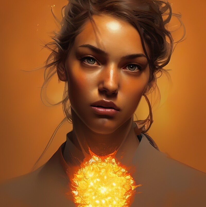 ArtStation - Fire portrait lady concept Art