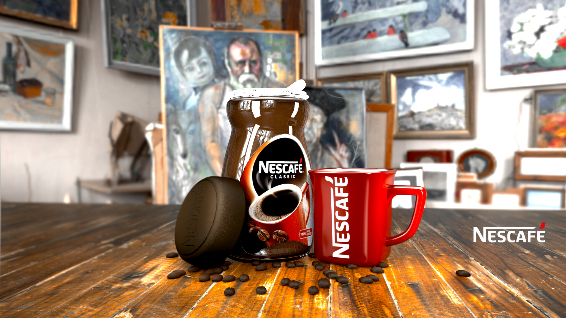 ArtStation - 3D Product Pack-shot - Nescafe Coffee
