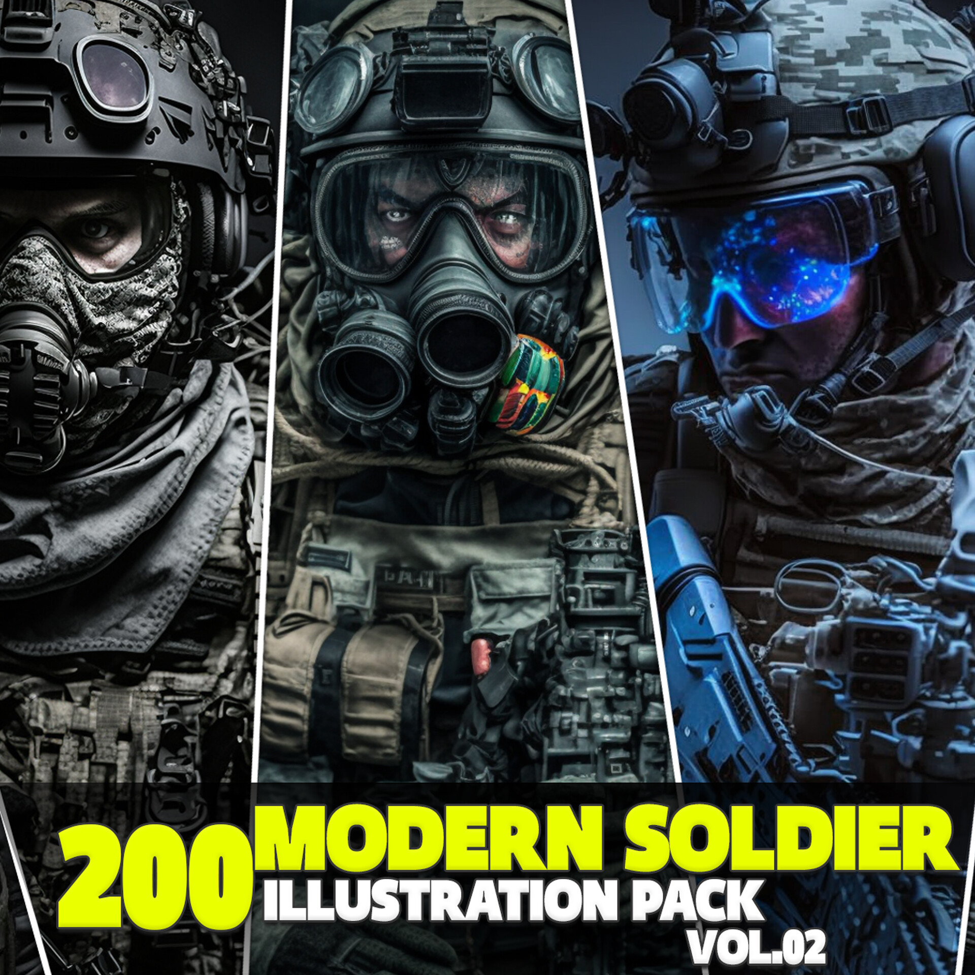 ArtStation - 200 Modern Soldier Illustration Pack Vol.02