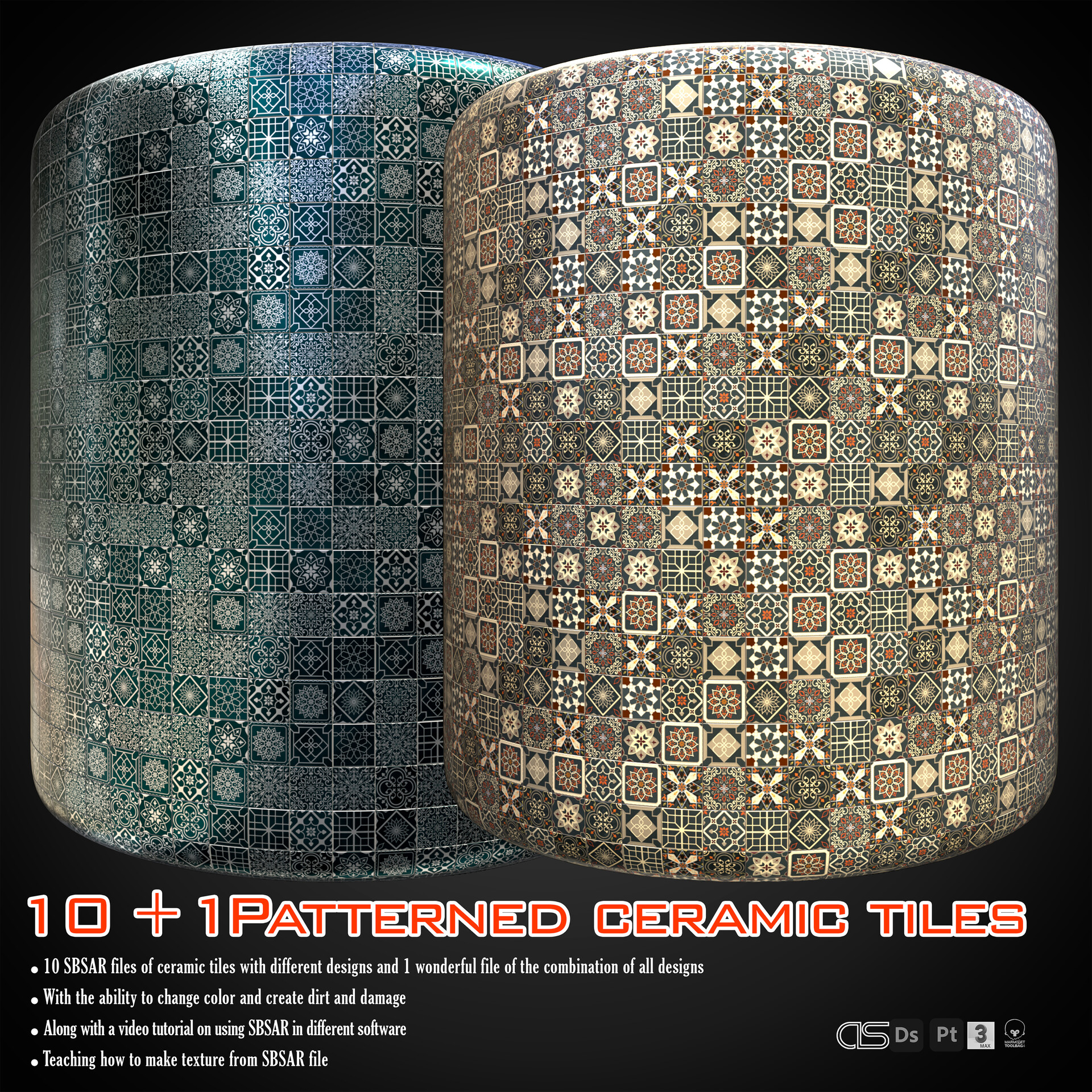 ArtStation - 10+1 High quality Patterned ceramic tiles + Tutorial how ...