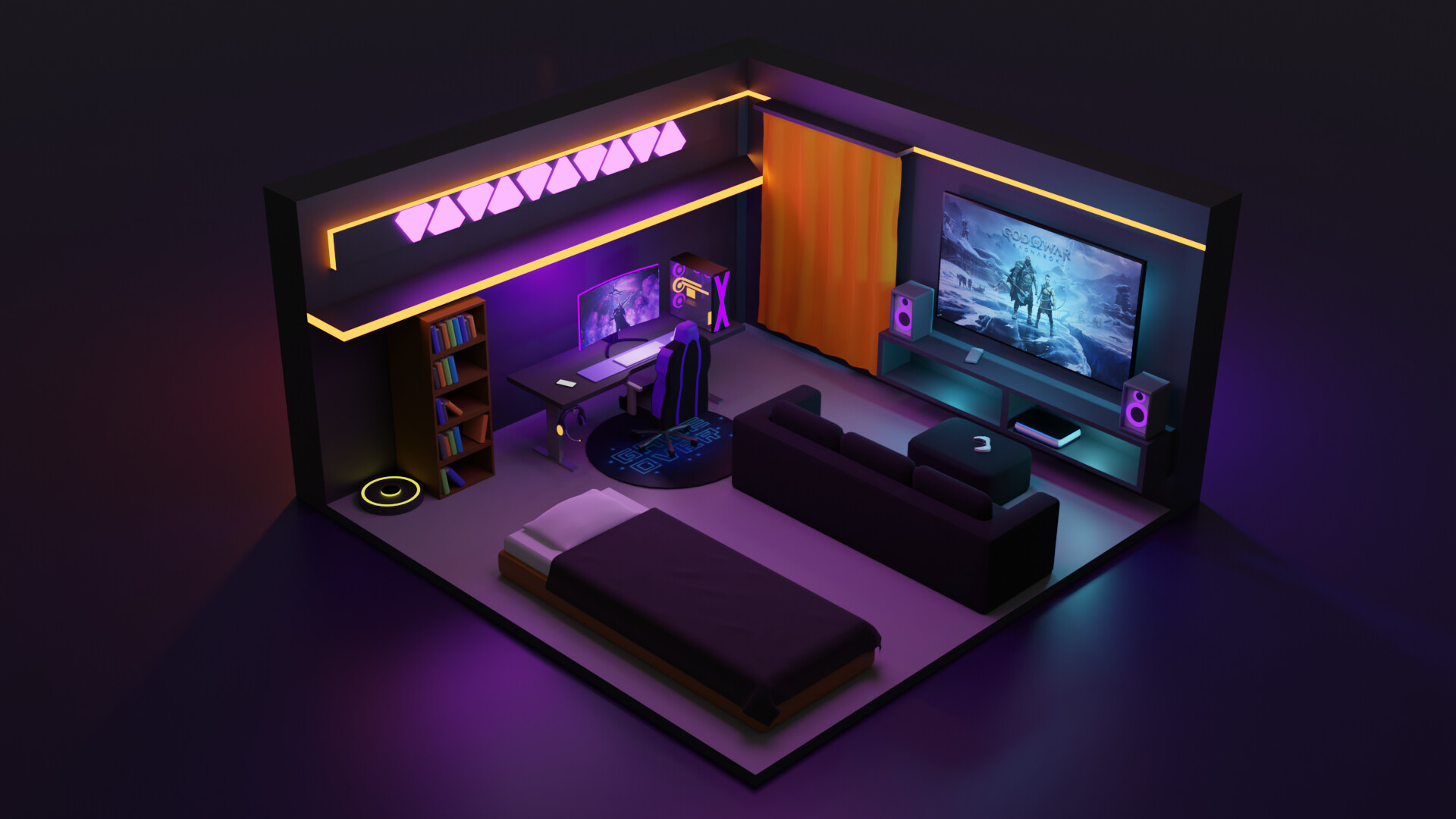 ArtStation - Gamer Room Concept Art Study