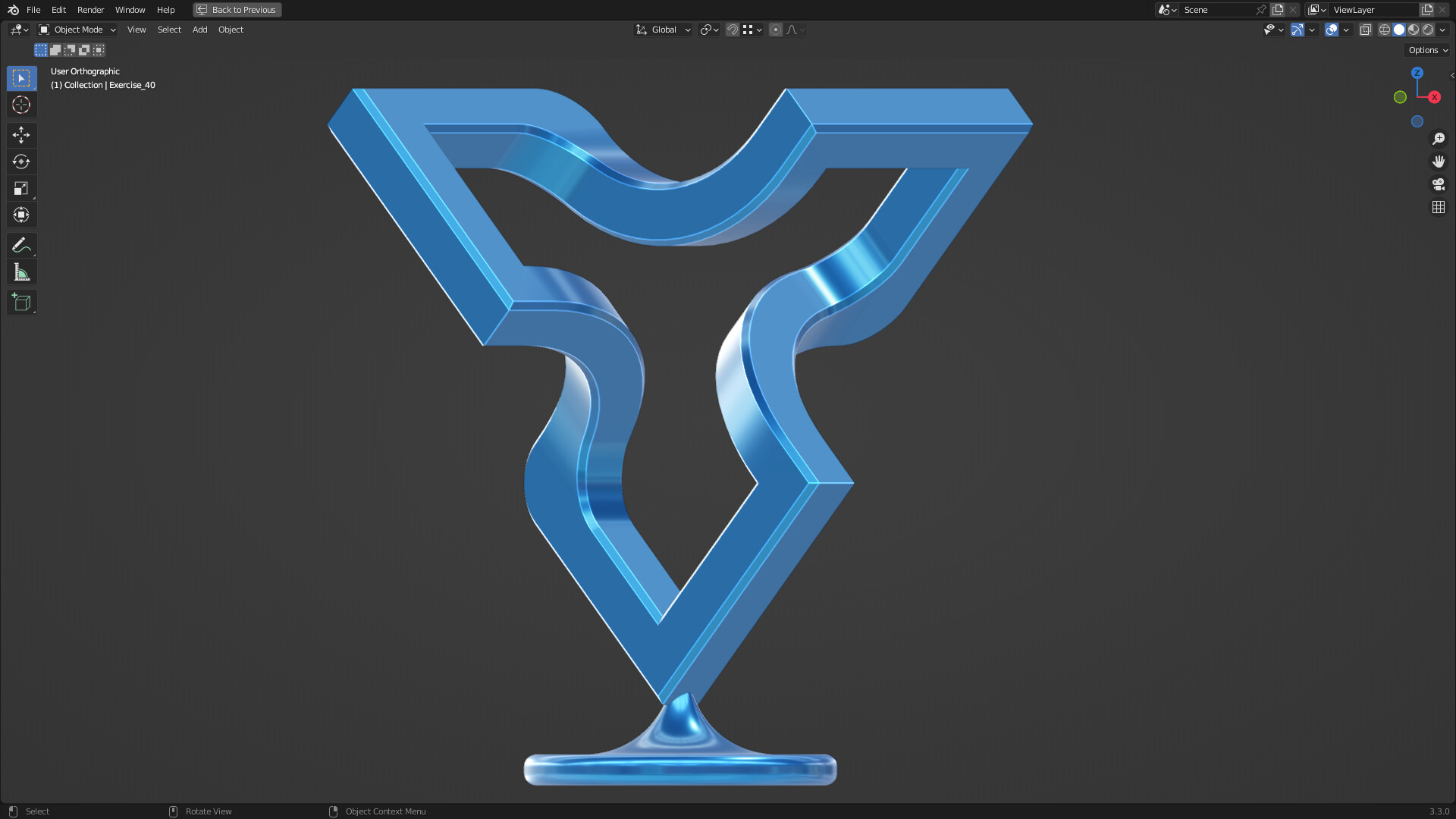ArtStation - Exercise 40 - Tri Corner Trophy Design