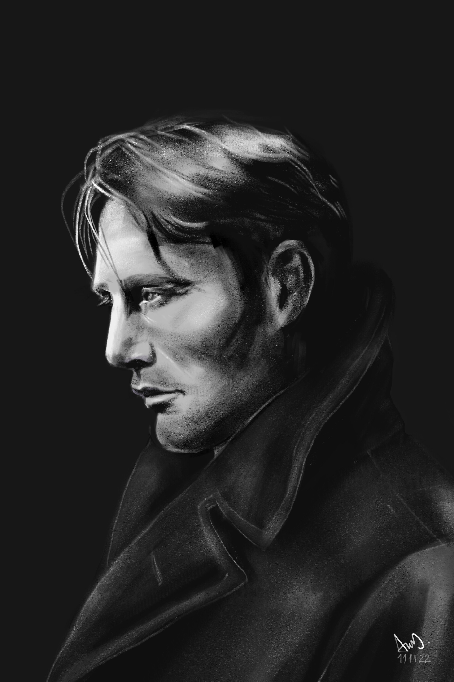 ArtStation - Portrait of Mads Dittmann Mikkelsen
