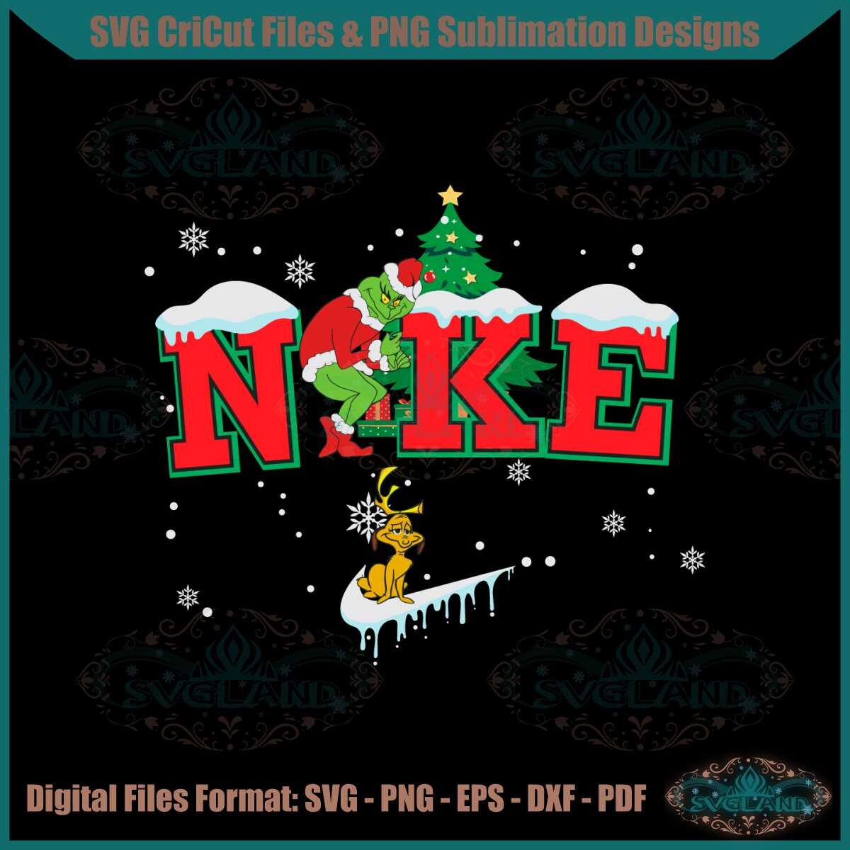 ArtStation - Nike Santa Grinch And Dog Snow Merry Christmas Svg Files