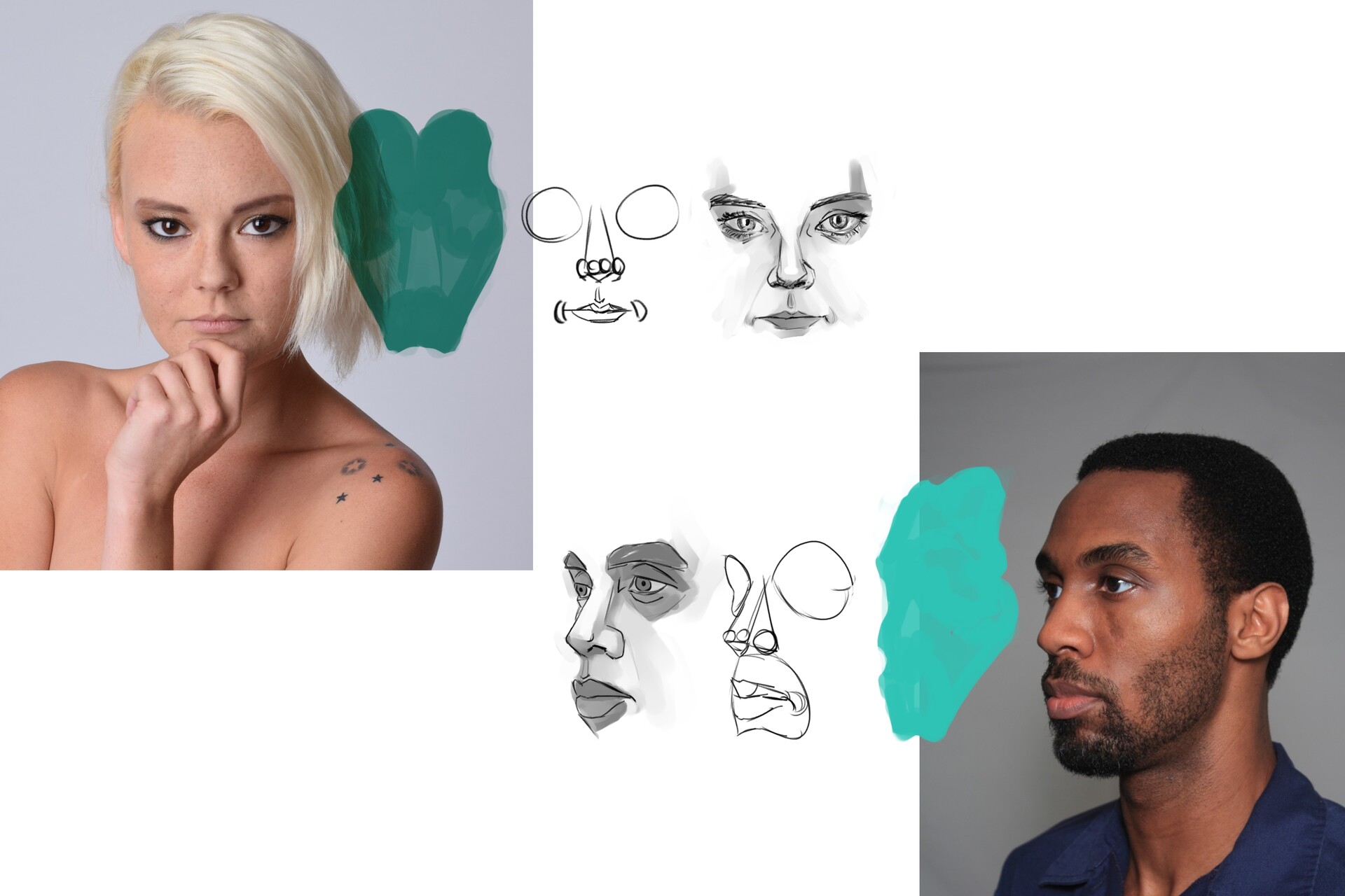 ArtStation - 12 Estudio Práctico de Anatomía en Modelo: Facciones del ...