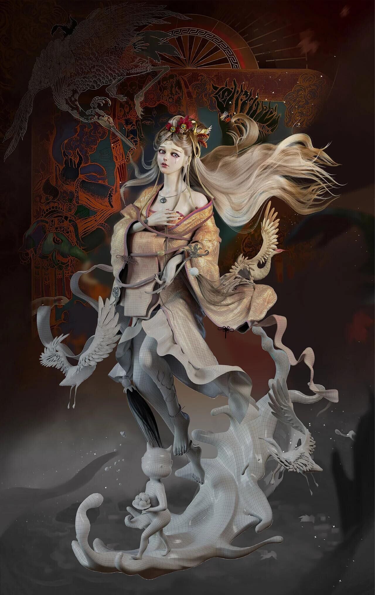 巧课力 CGmomo - 【学生作品】吴庭 --《红叶狩》