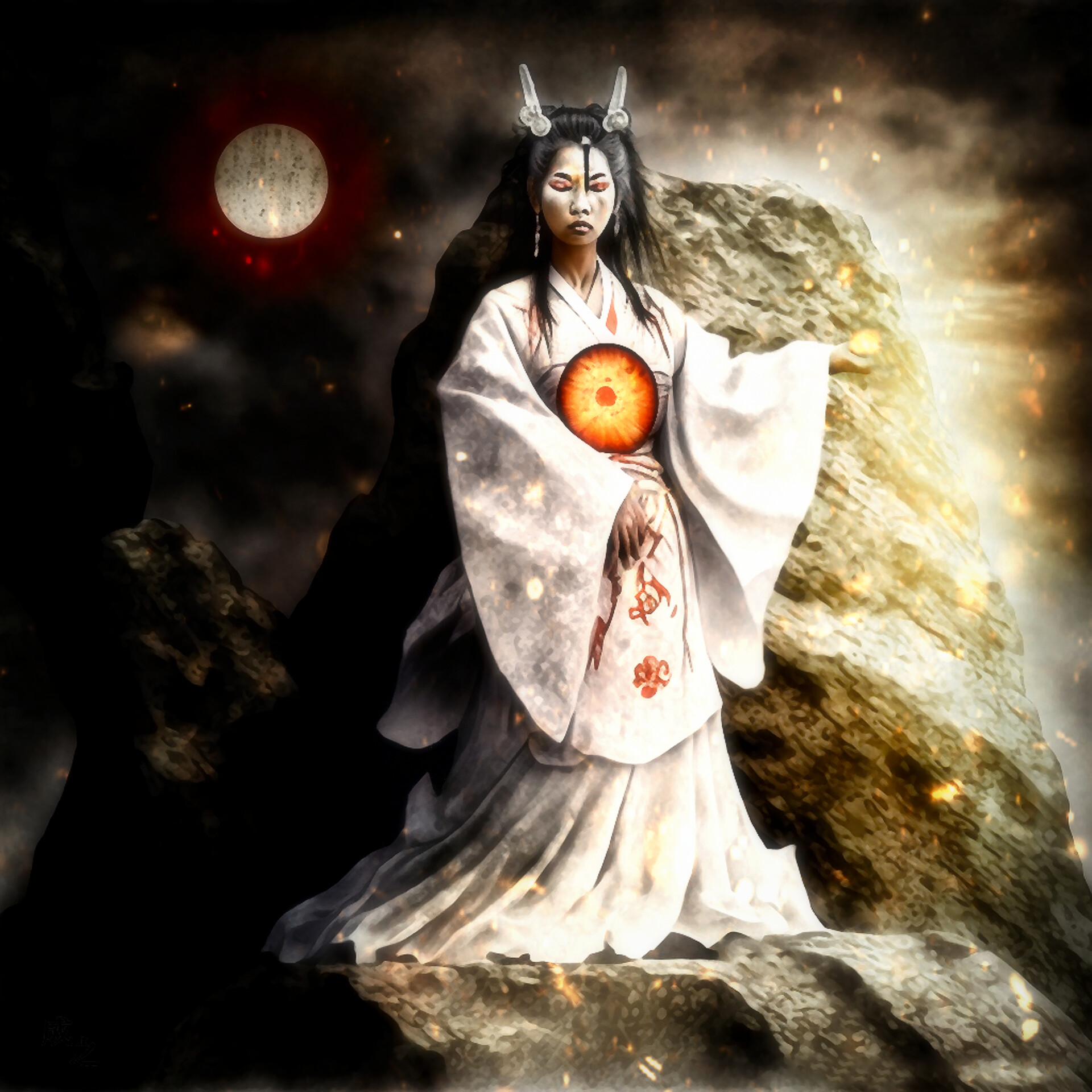 ArtStation - IWANAGA-HIME (JAPANESE GODDESS WITH THE POWER TO EXTEND LIFE)