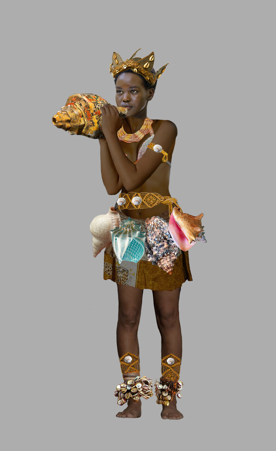 İlknur Saduç - Character Design - African Musician - Conch Shell
