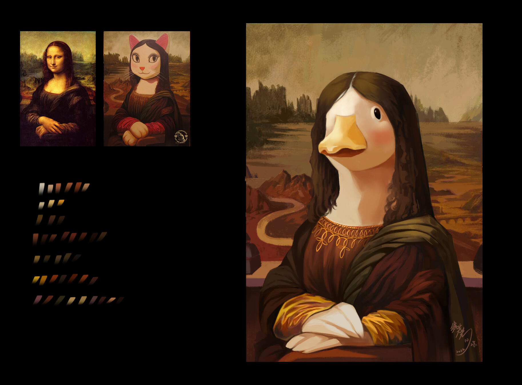 Duck Face Mona Lisa