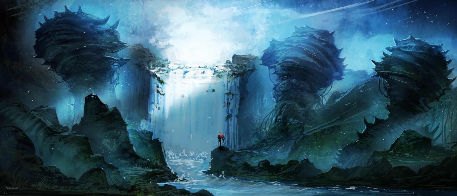 ArtStation - Fantasy waterfall