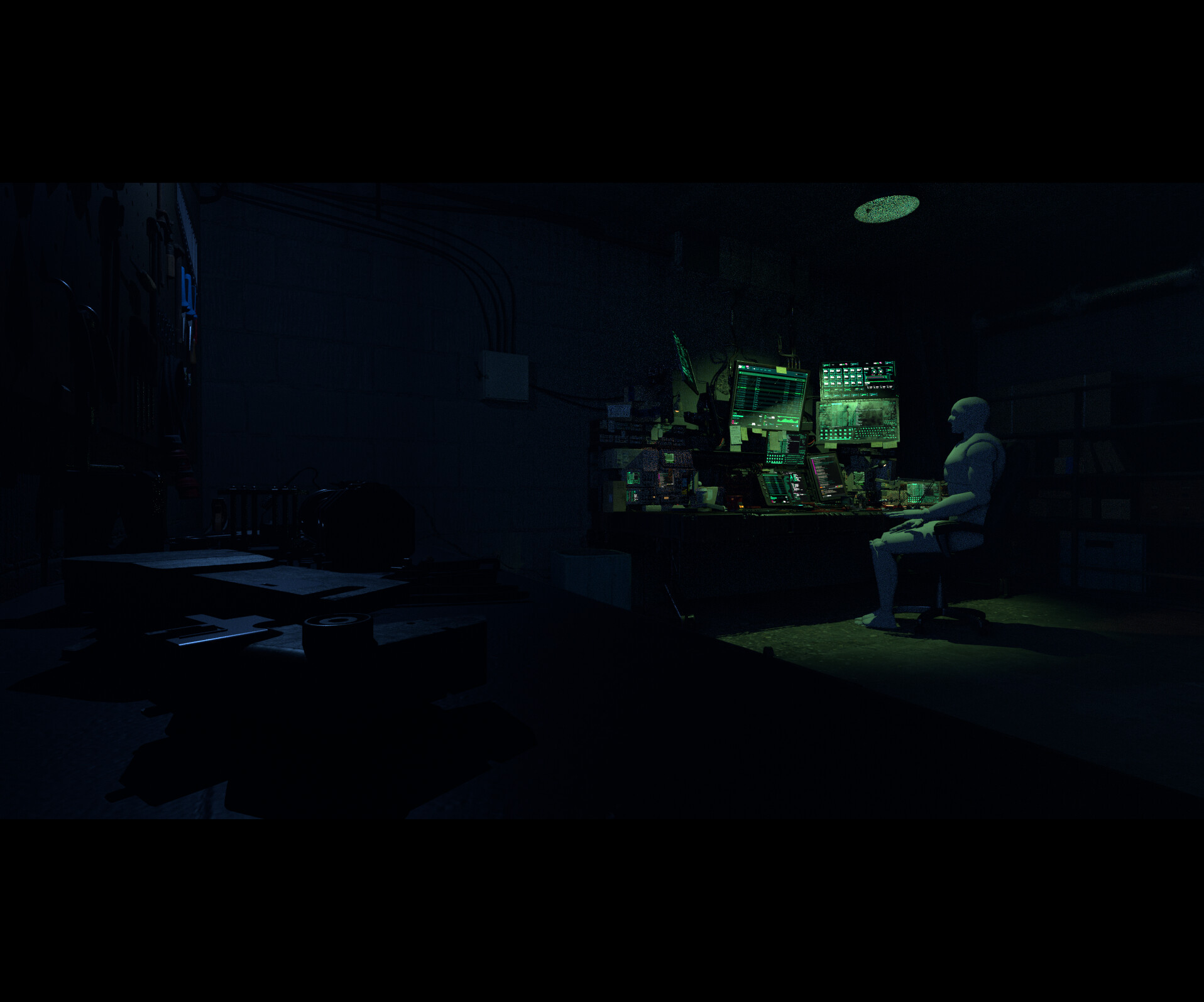 ArtStation - Cyberpunk basement workshop