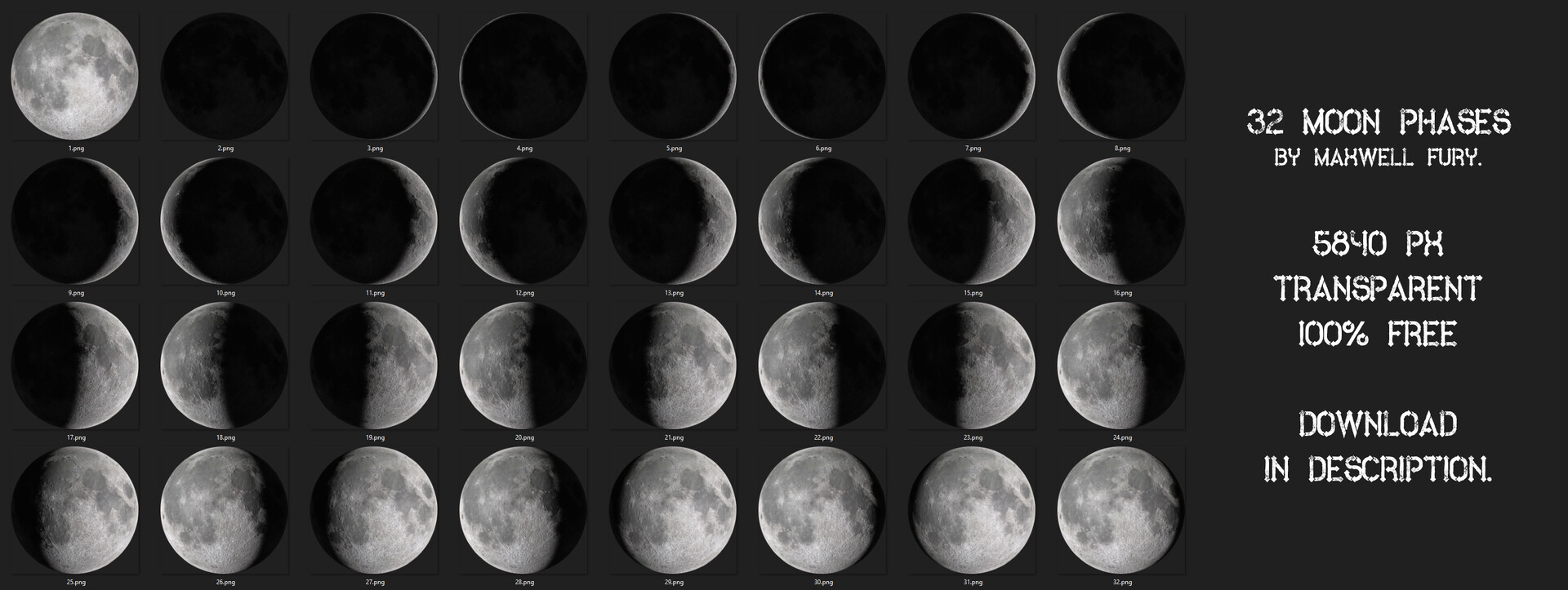 ArtStation - 32 Moon phases [Stock resources]