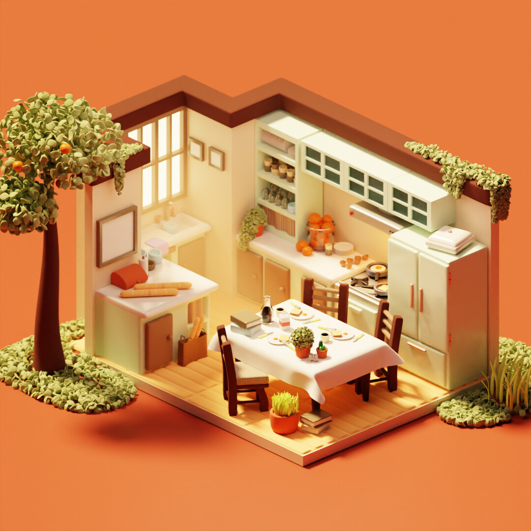 ArtStation - Cozy Kitchen 3D