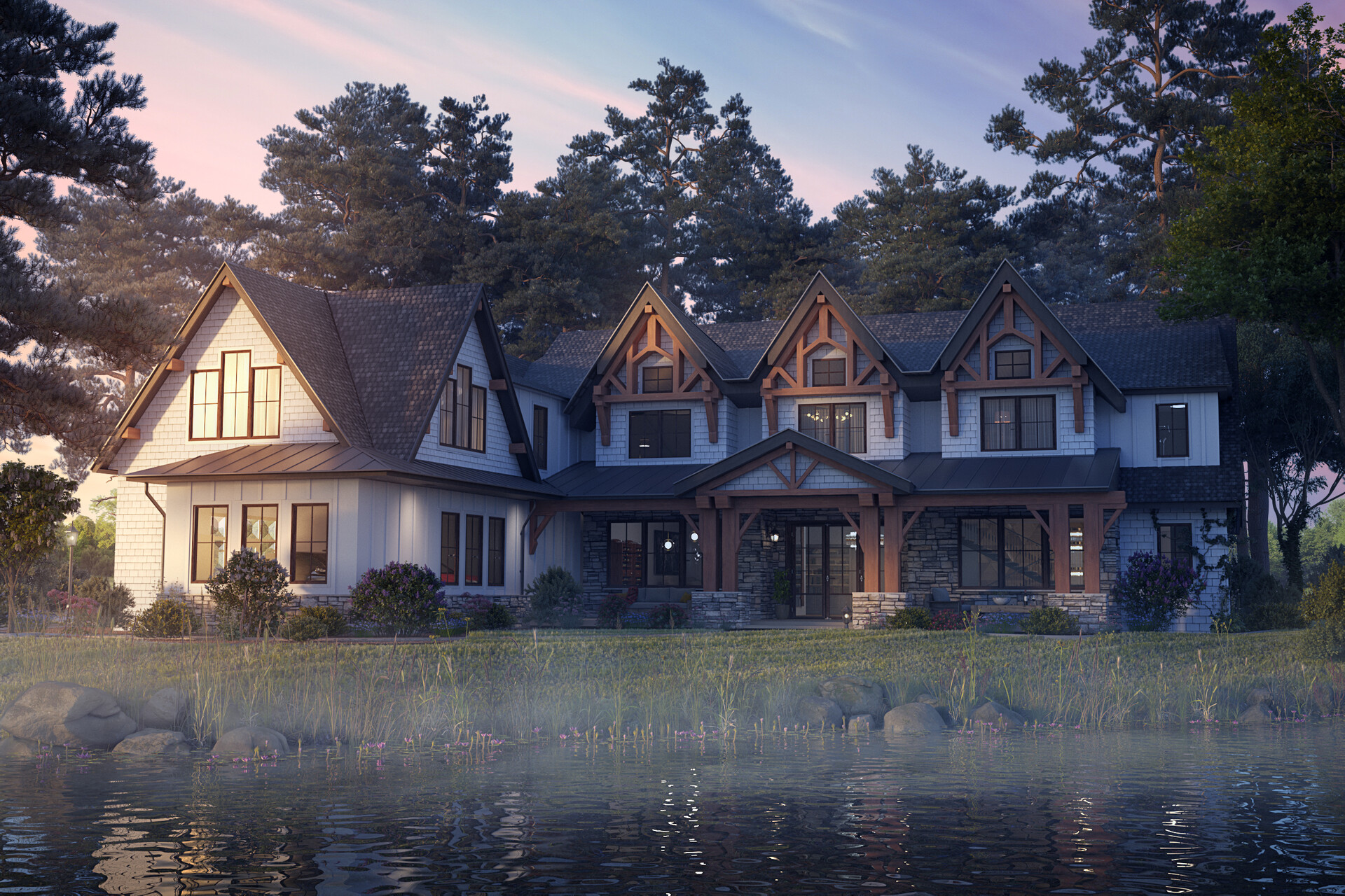 ArtStation - Lake Lodge 3D Visualization