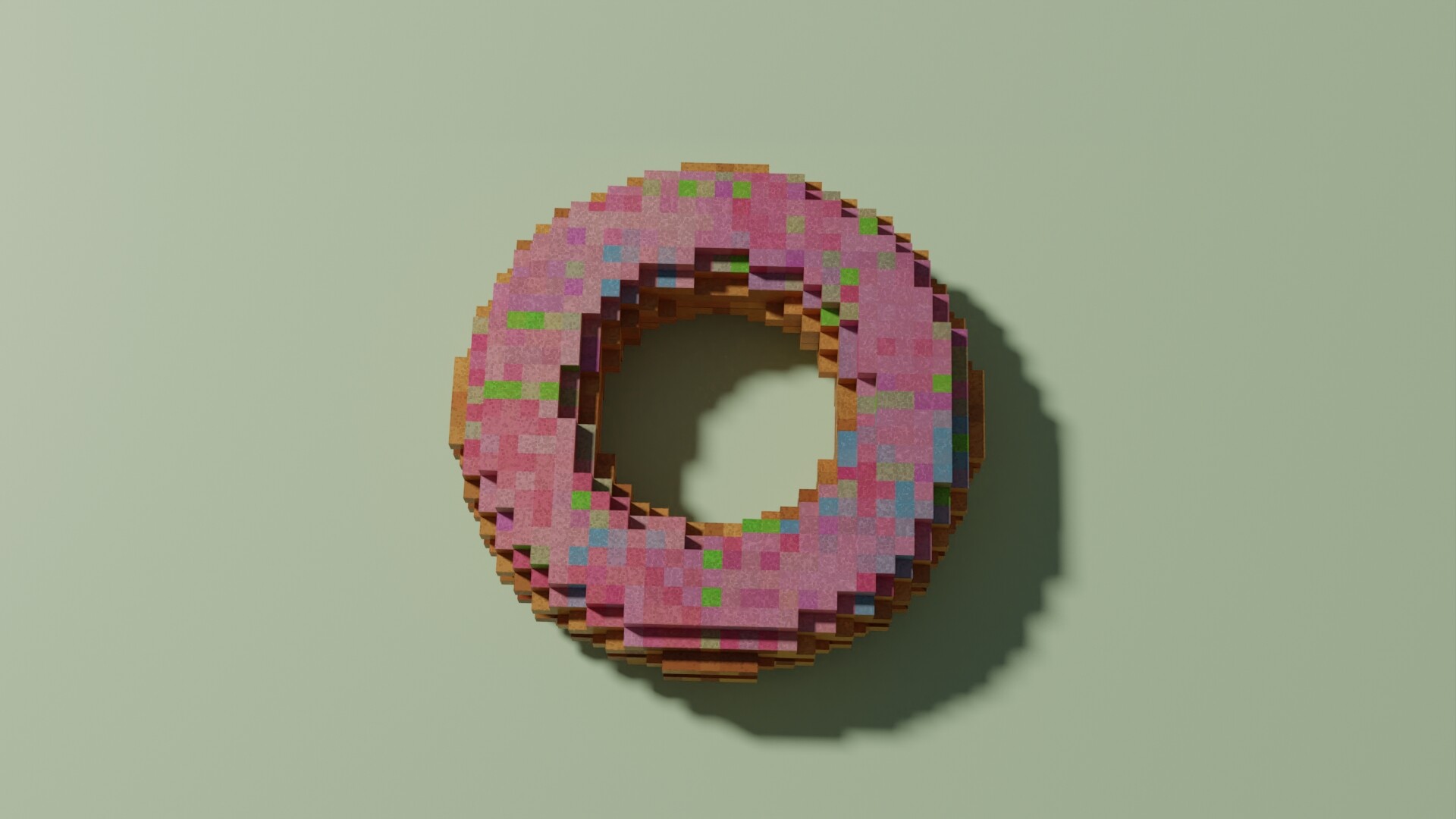 ArtStation - A Donut Made From Tiny Squares
