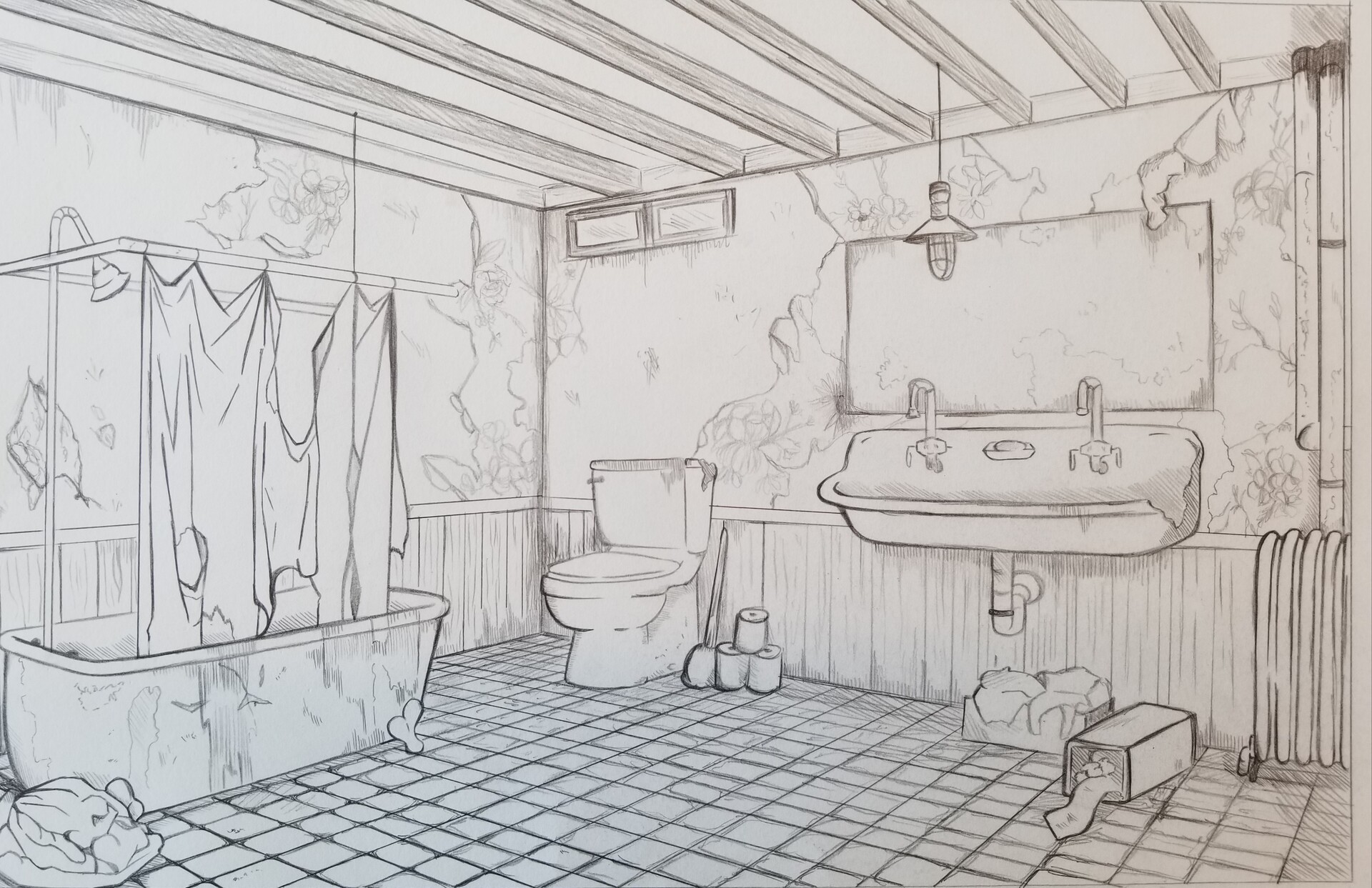 bathroom background illustration