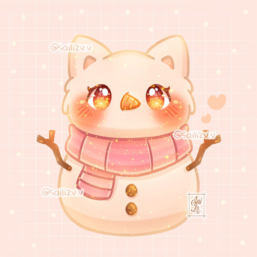 ArtStation - Cat Snowman by sailizv.v