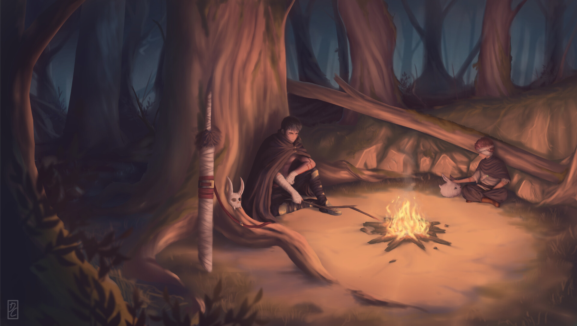 ArtStation - - Cursed Swordsman : A Calm Night