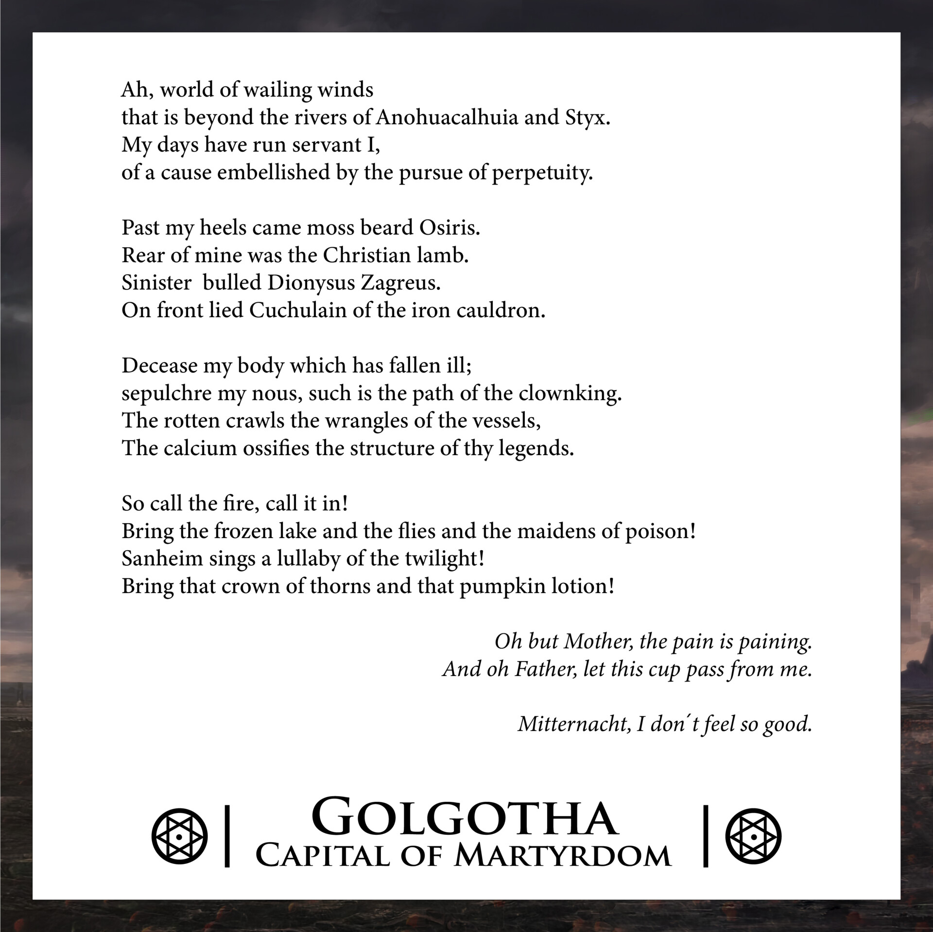 Martin Duarte Jaramillo - Golgotha, Capital of Martyrdorm