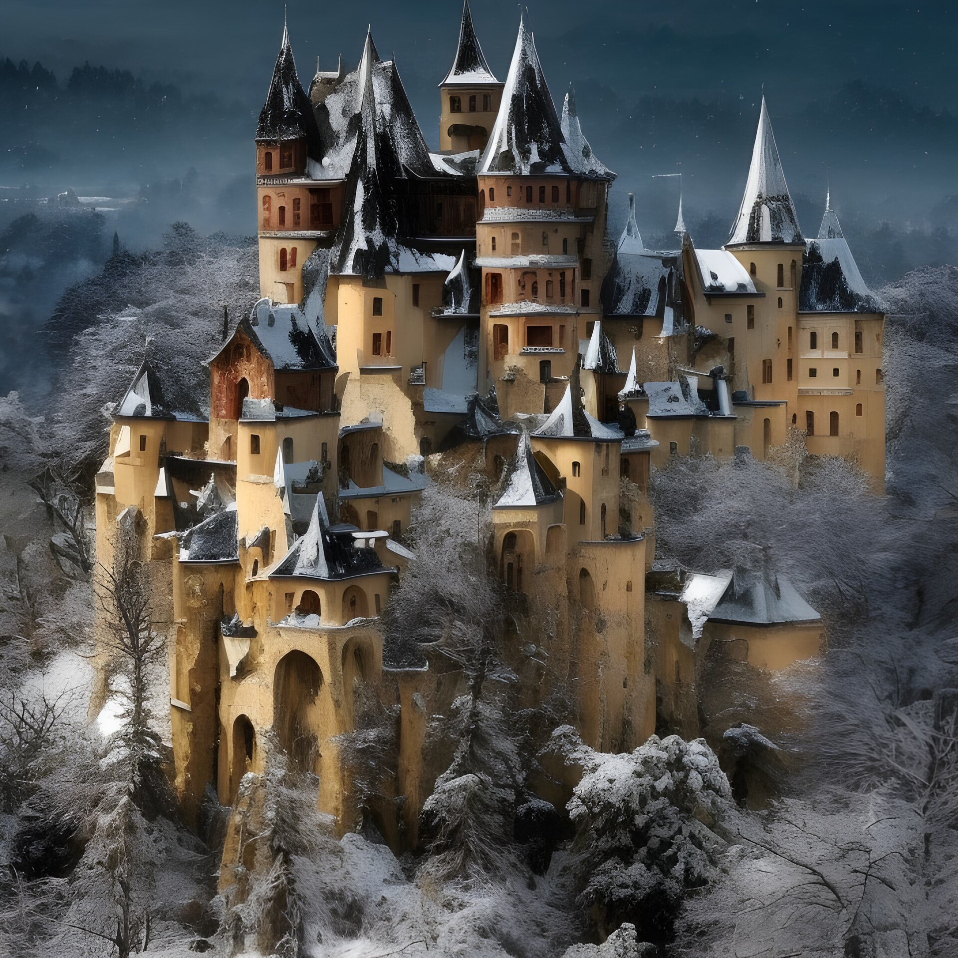 ArtStation - Winter grim Castle