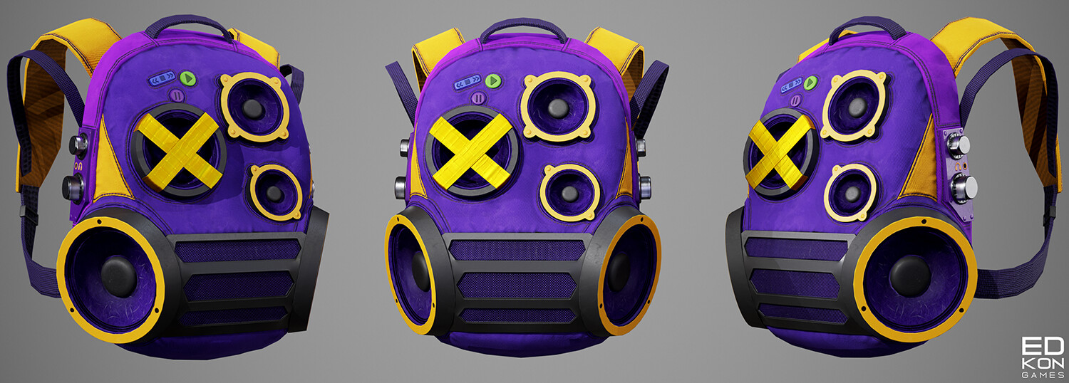 3D Artist - Rap Skin with Boombox Backpack