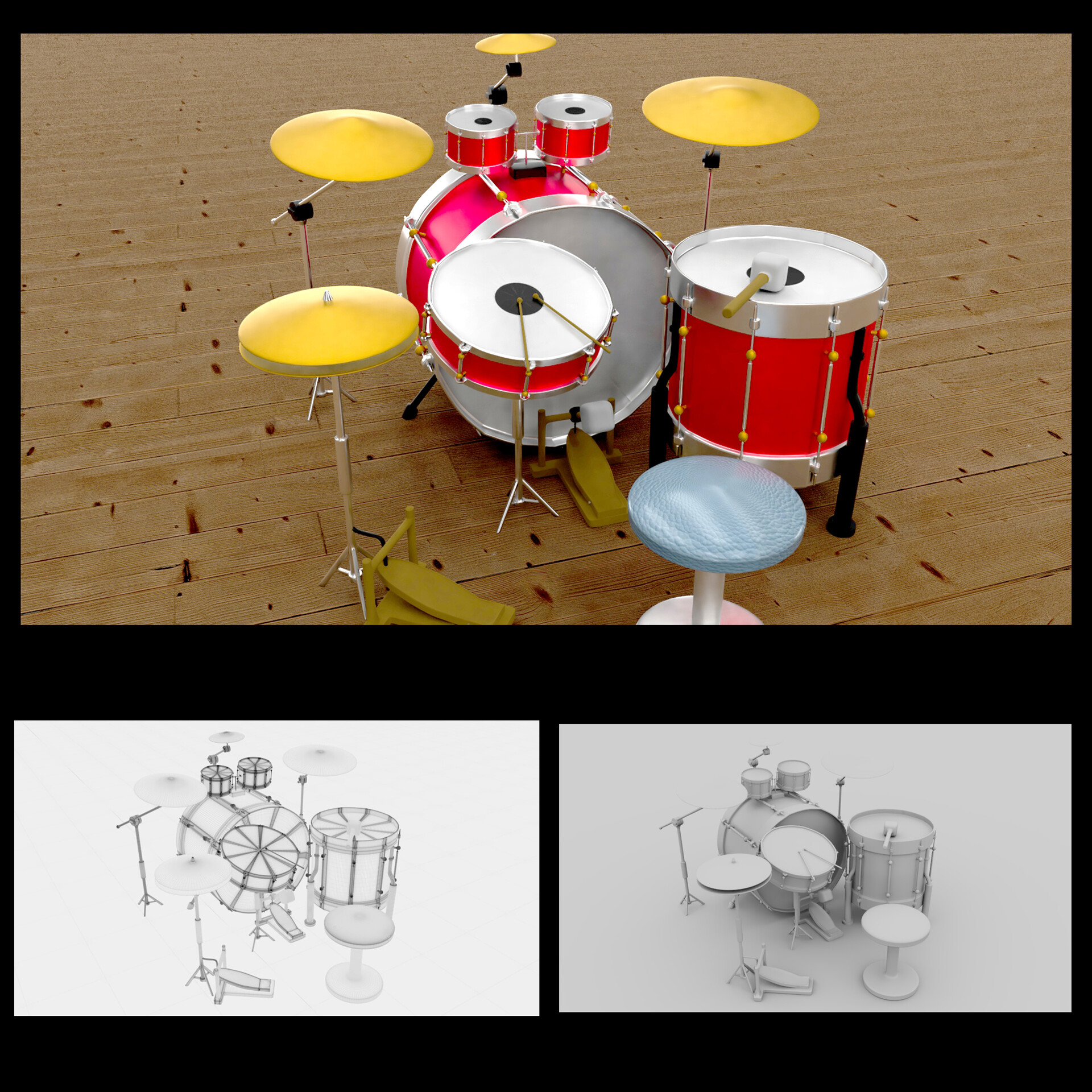 ArtStation - DRUM SETUP 3D MODEL