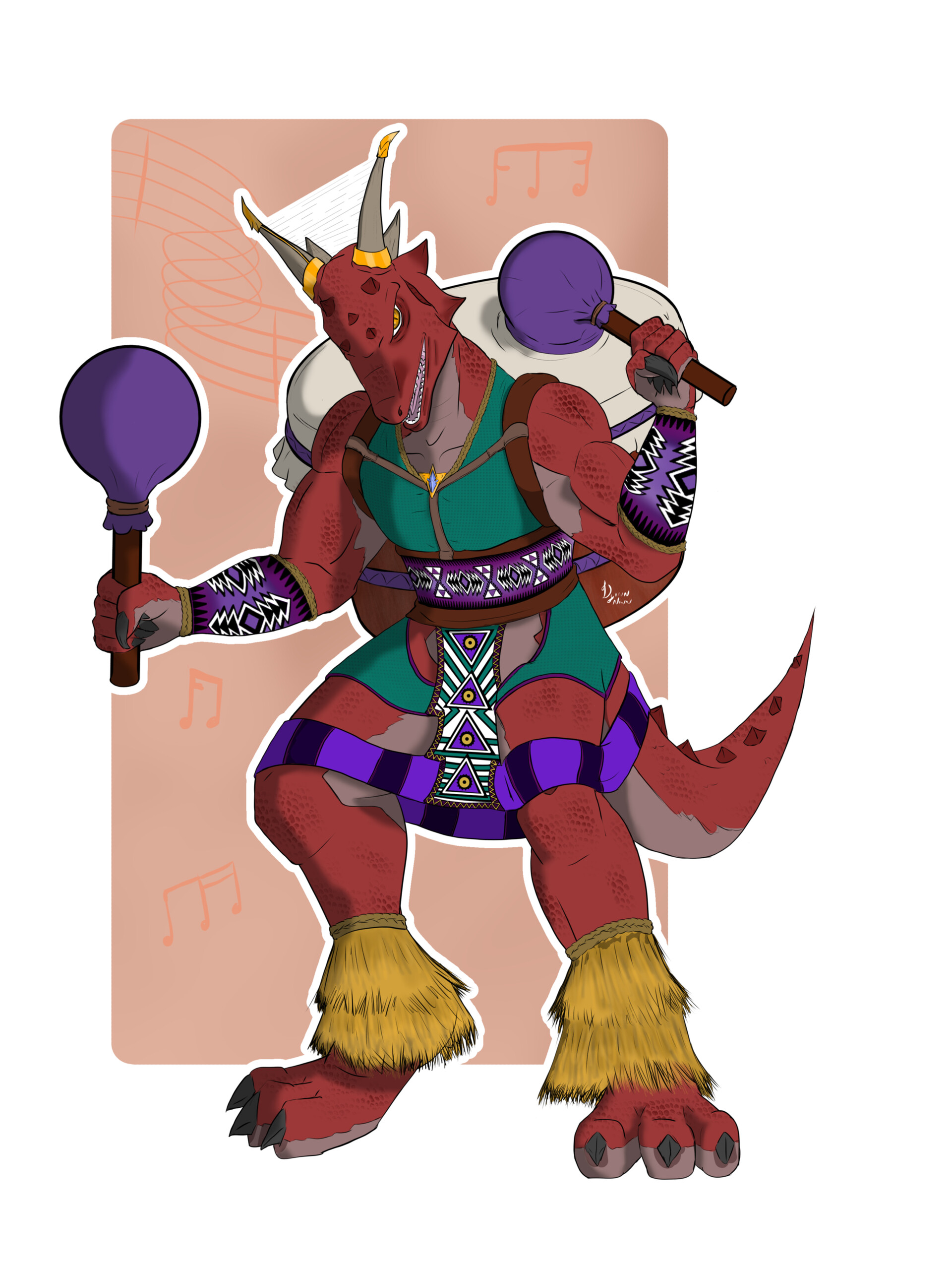 ArtStation - RPG -Character Tribal Dragonborn Bard