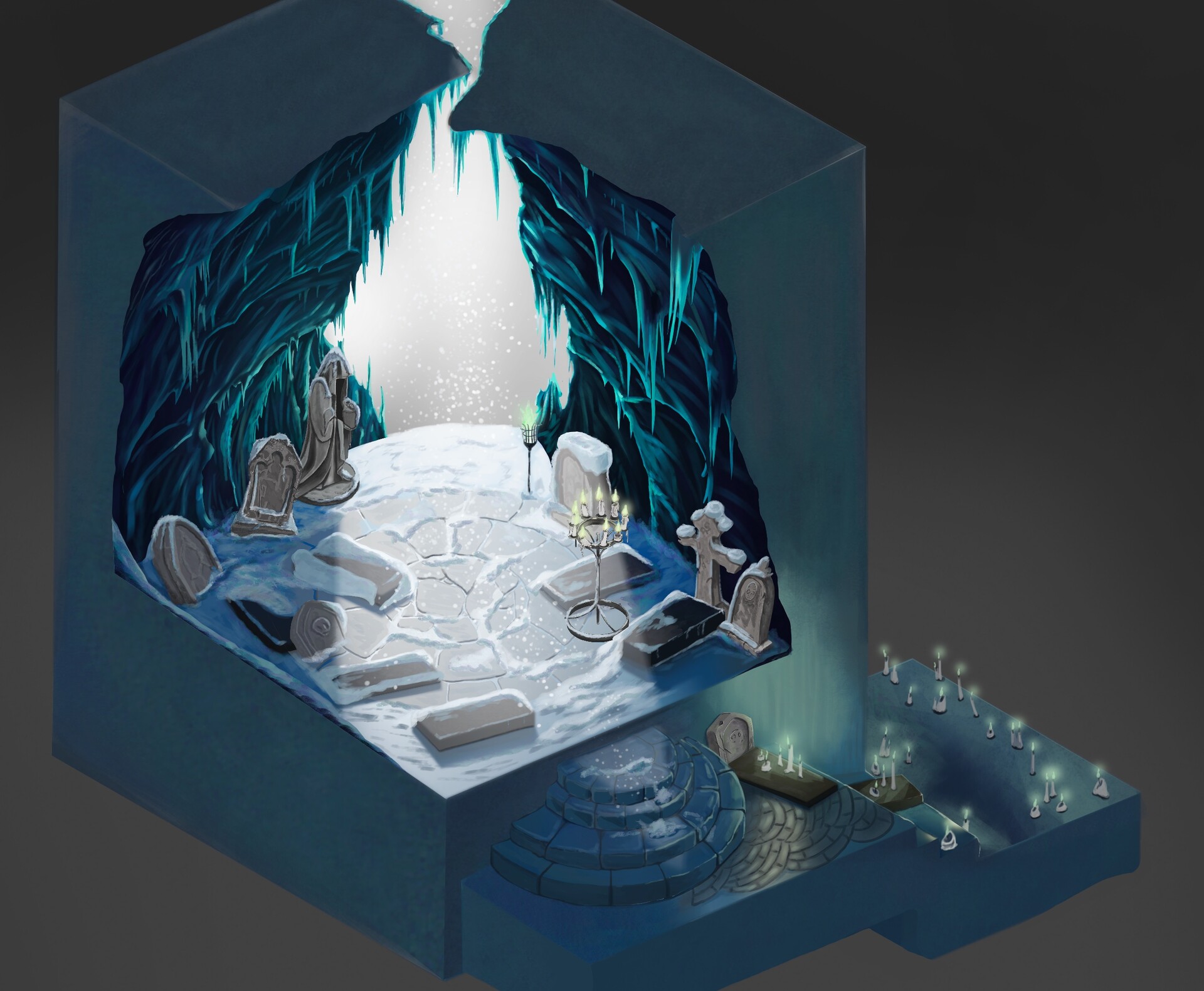 ArtStation - Graveyard in ice cave