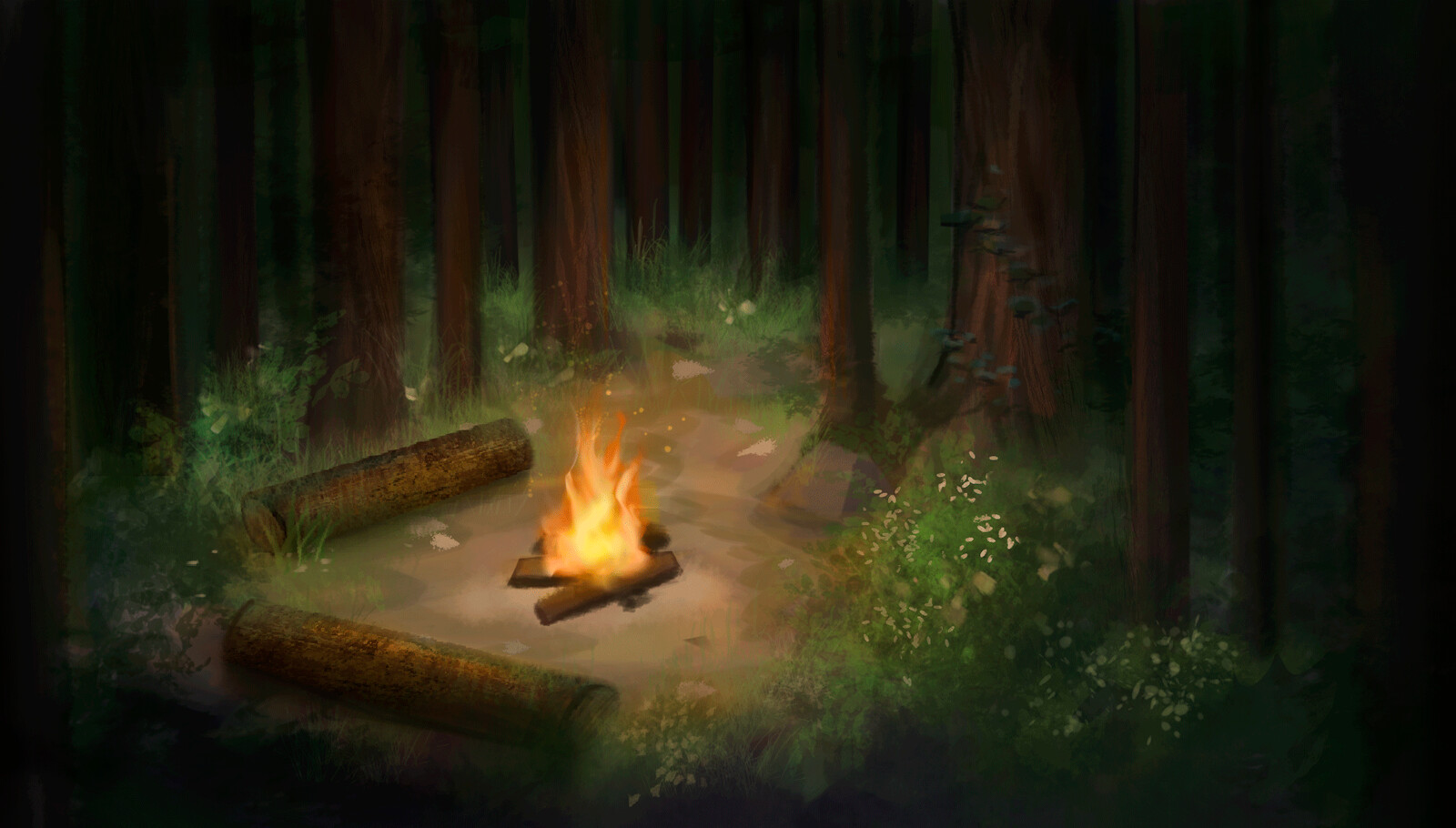 clara - campfire background