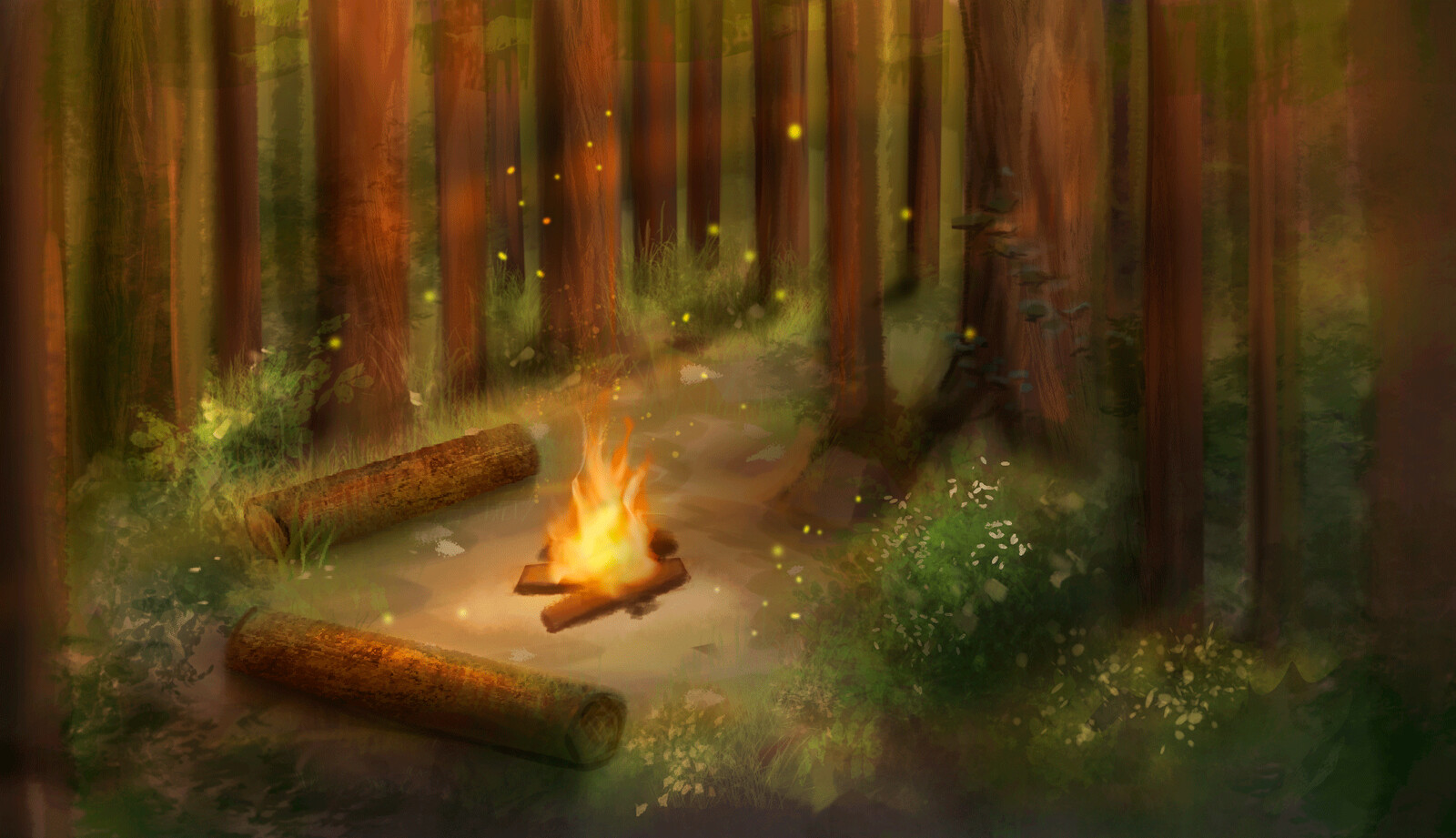 clara - campfire background