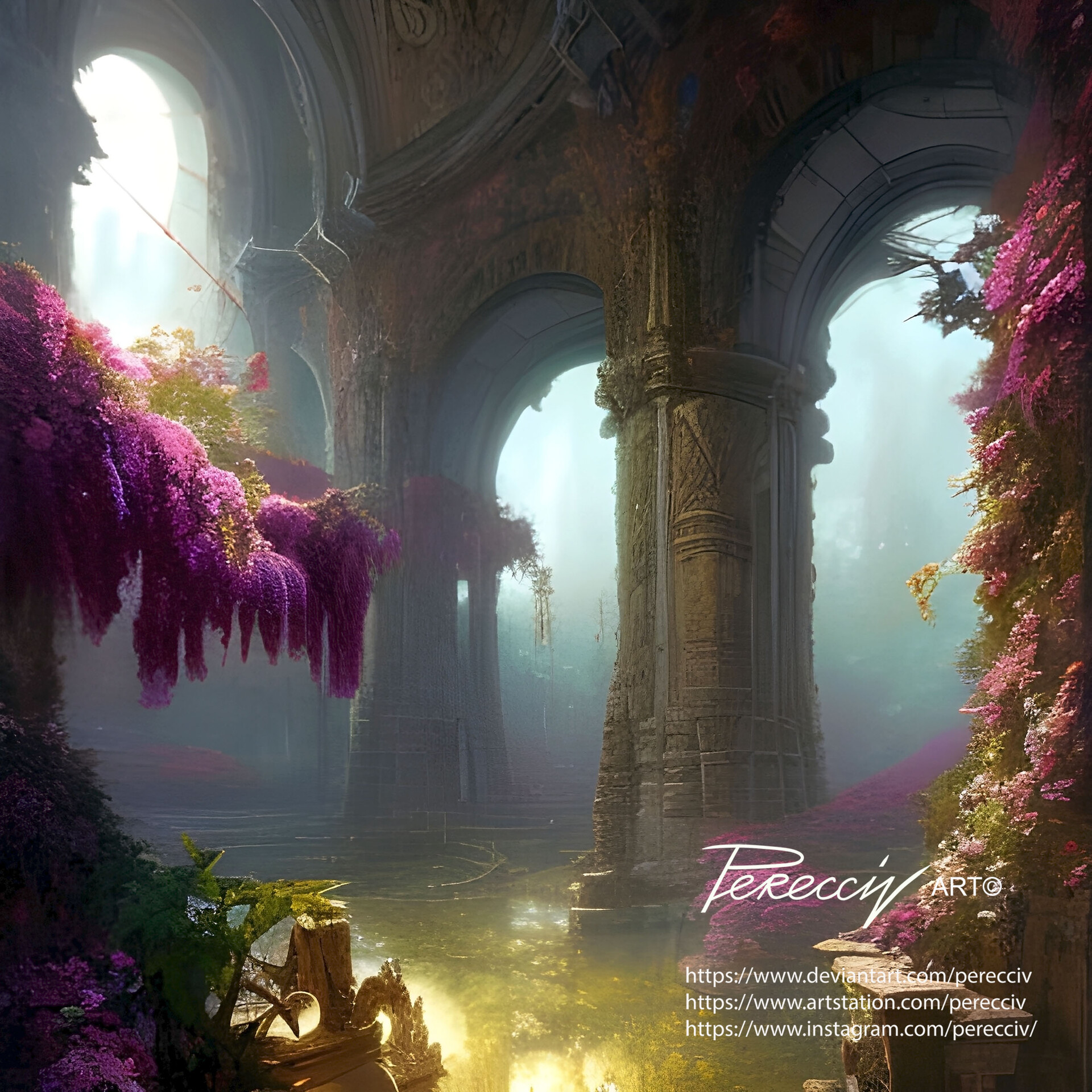 ArtStation - Magic Journeys: magical abandoned city.