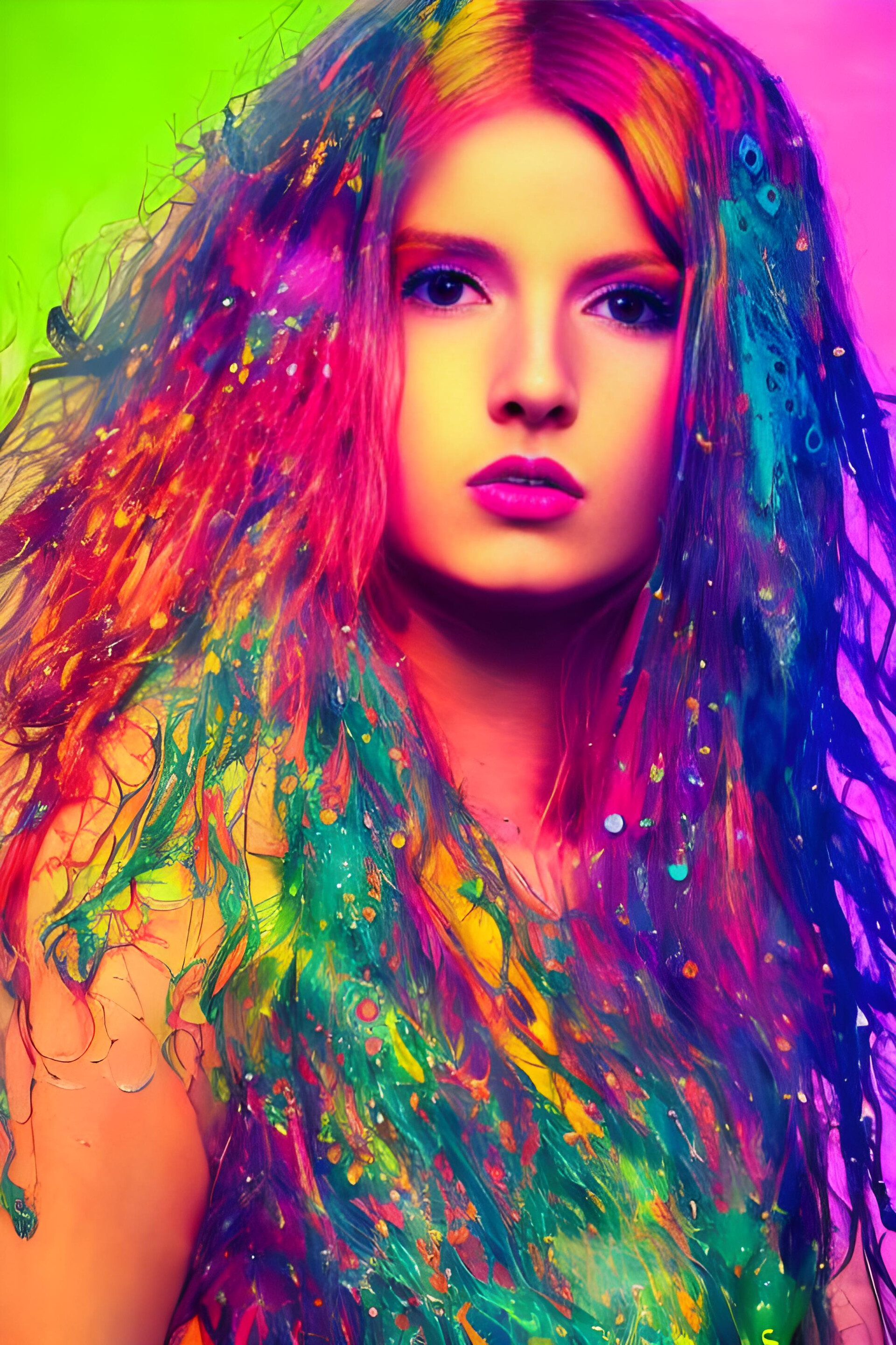 ArtStation - Neon Hippie Girl