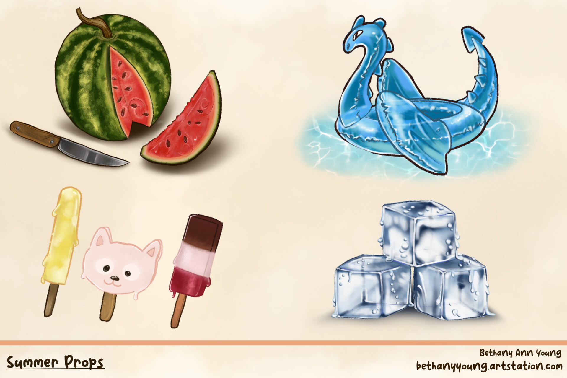 ArtStation - Summer props
