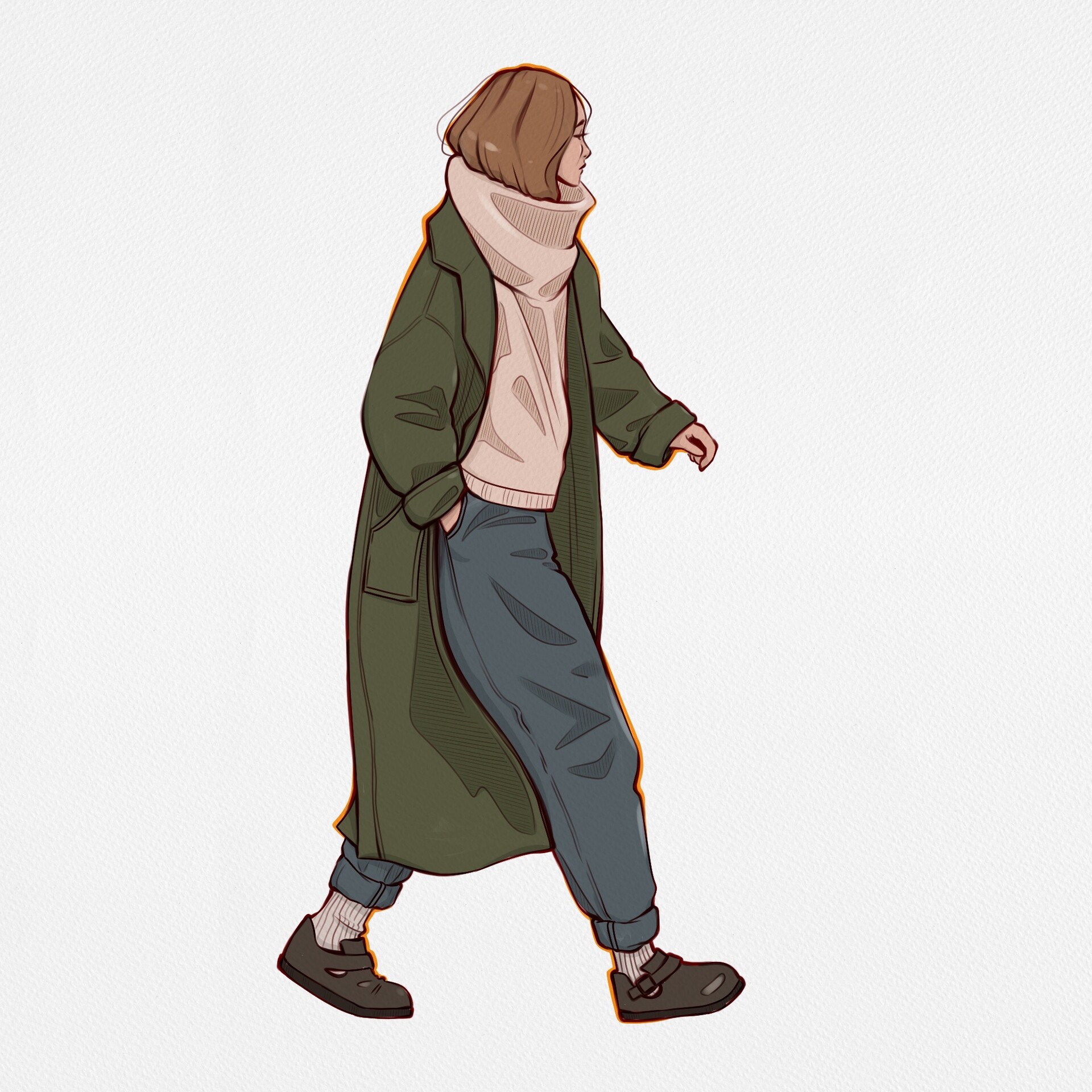 ArtStation - Autumn outfit sketch