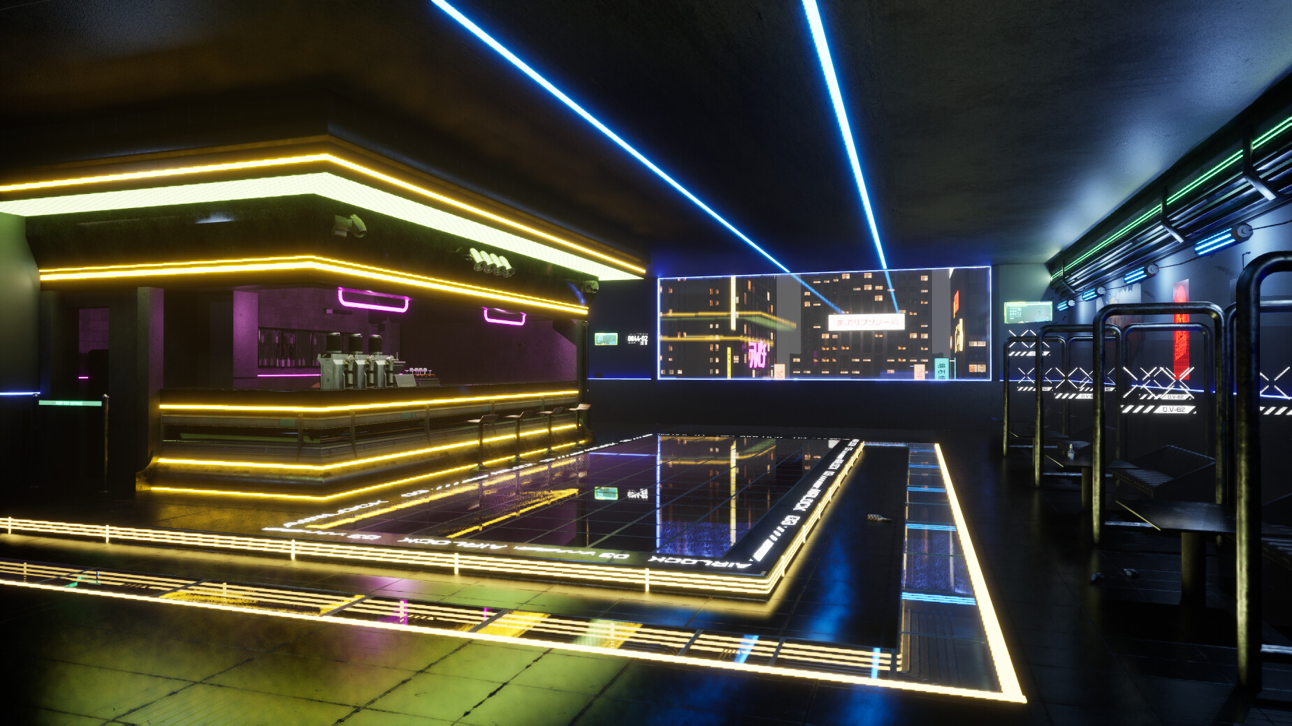 ArtStation - cyberpunk bar inspiration
