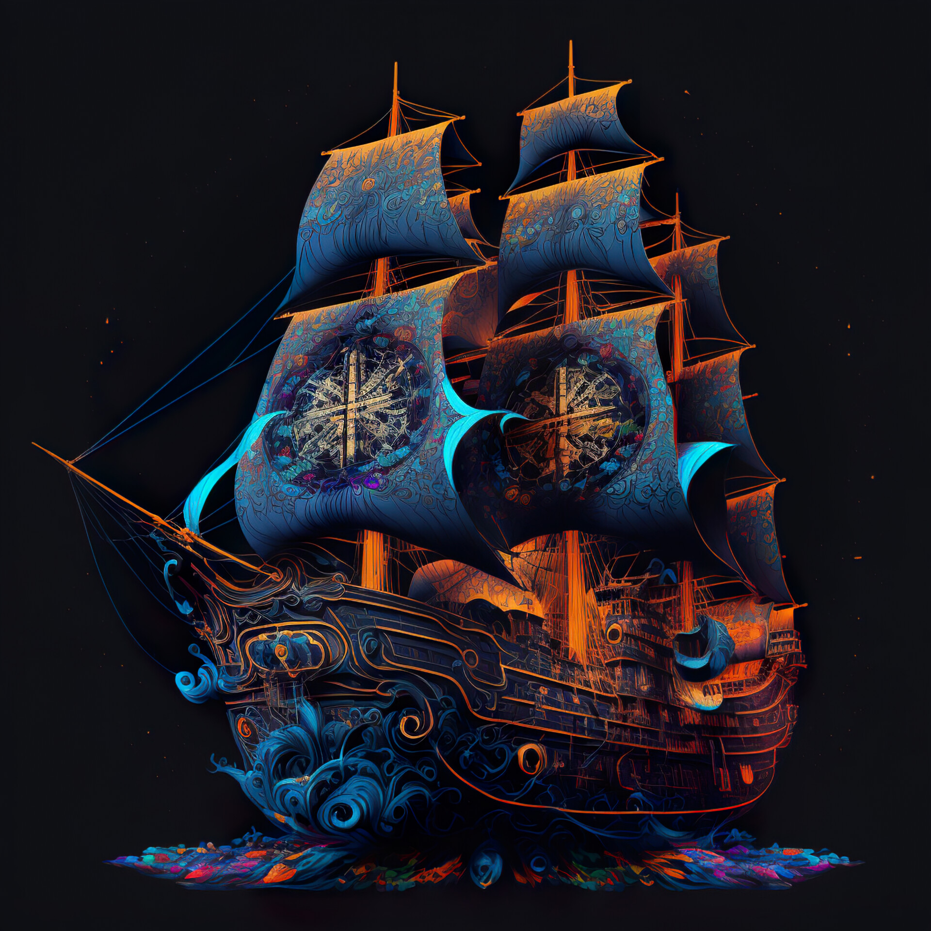 ArtStation - Ornate Colorful Ship