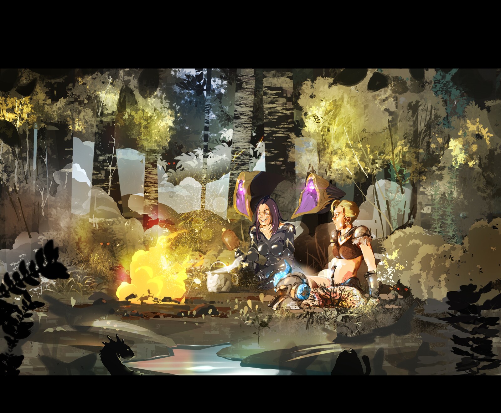 Velga Al Rasyid - Kai’Sa and Sejuani at a campfire fan art