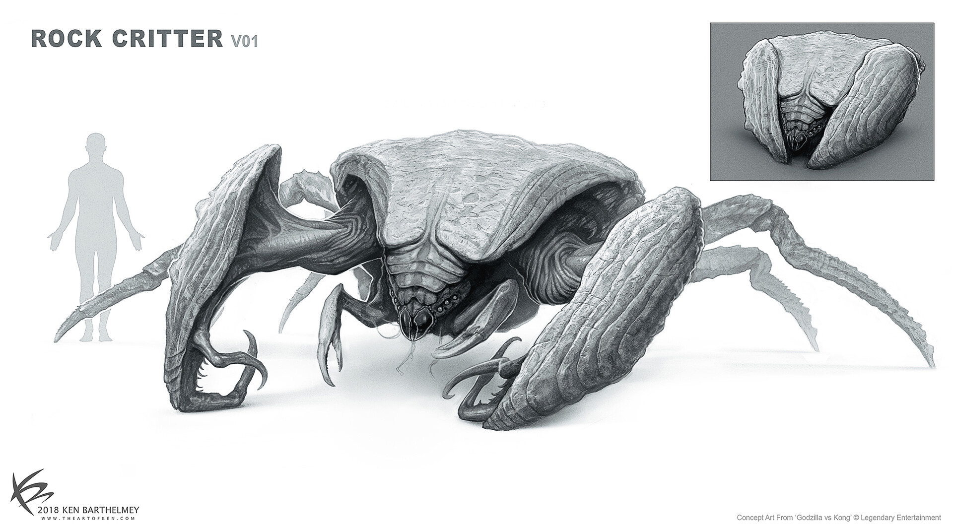 Ken Barthelmey - Godzilla vs Kong: Rock Critter Concept Art