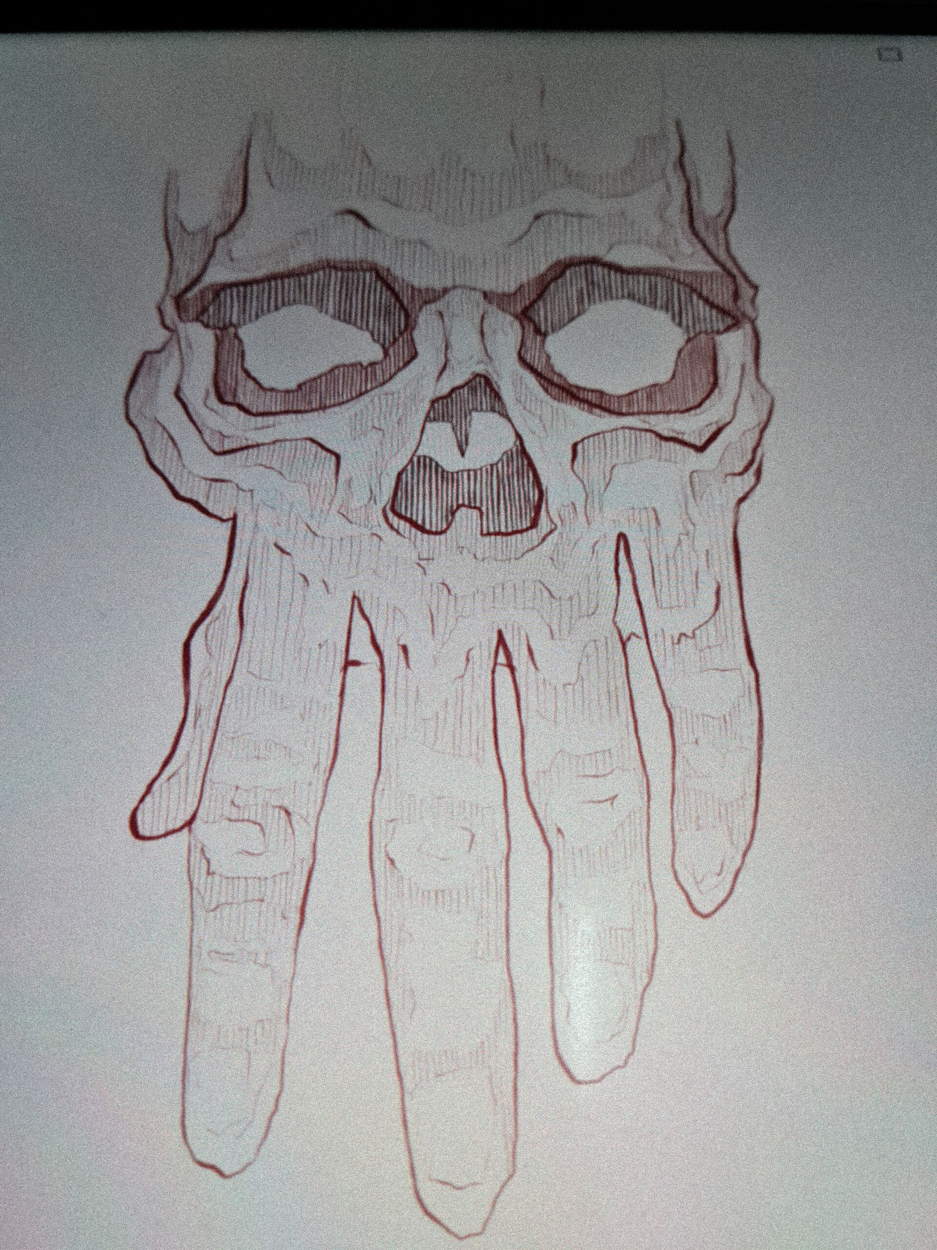 ArtStation - a skull connected with fingers