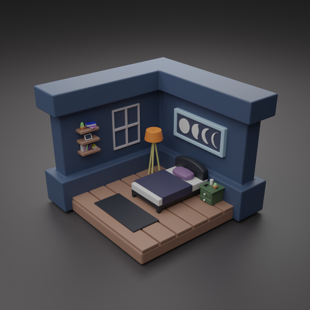 ArtStation - Low Poly Room Design